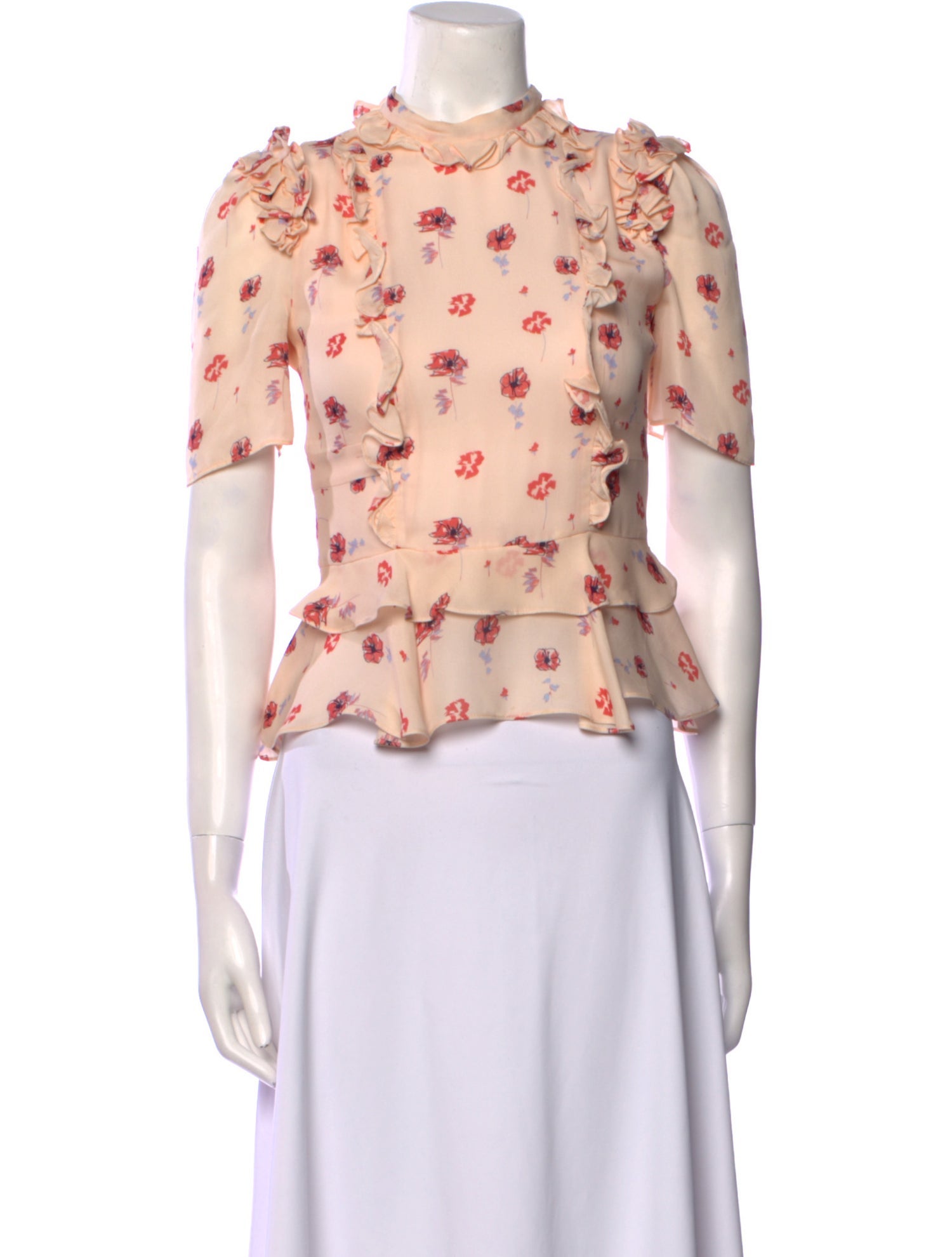 Laura Garcia Collection Silk Floral Print Crop Top - Pink Tops ...