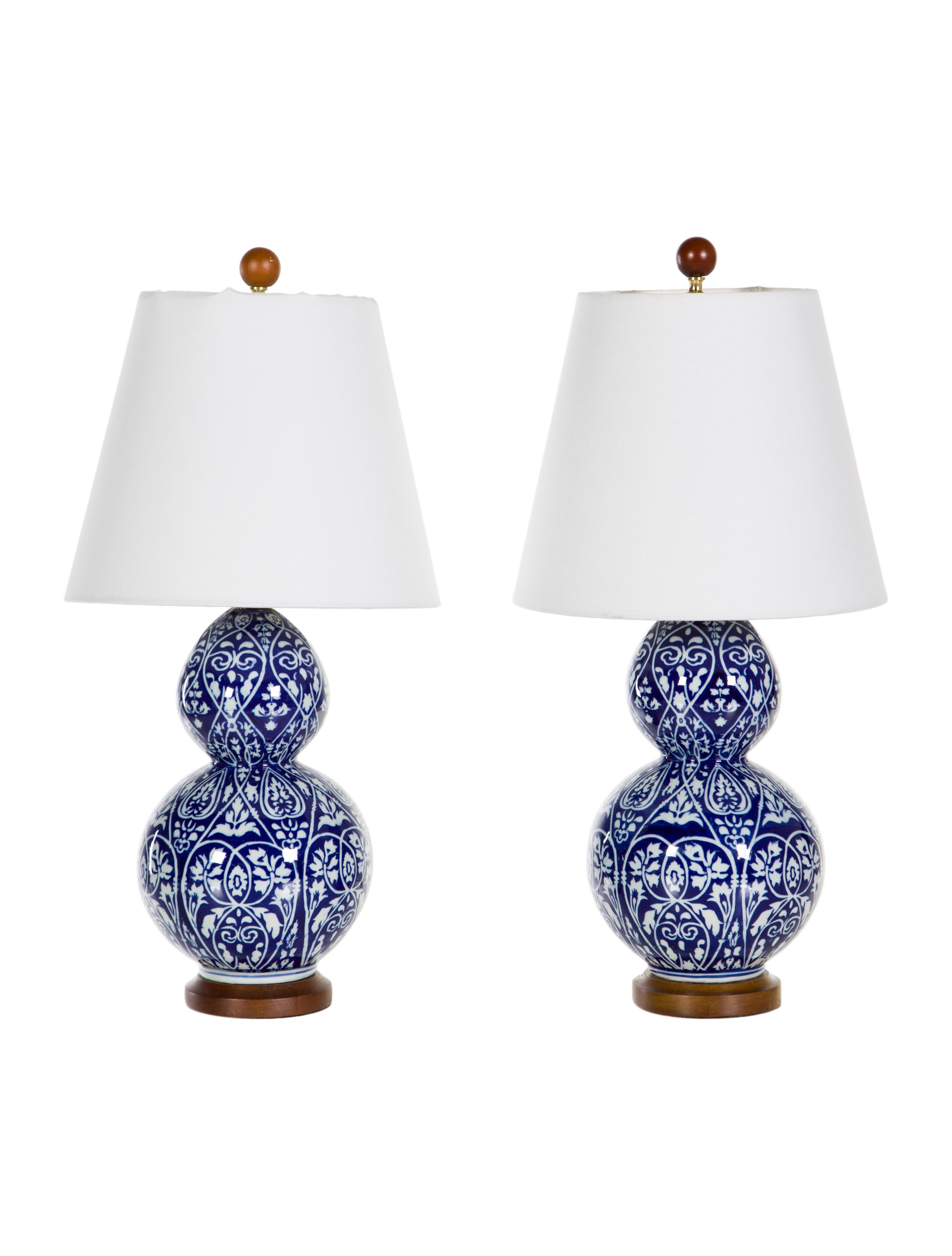 Lauren by Ralph Lauren Pair of Double Gourd Table Lamps - Blue, 2 ...