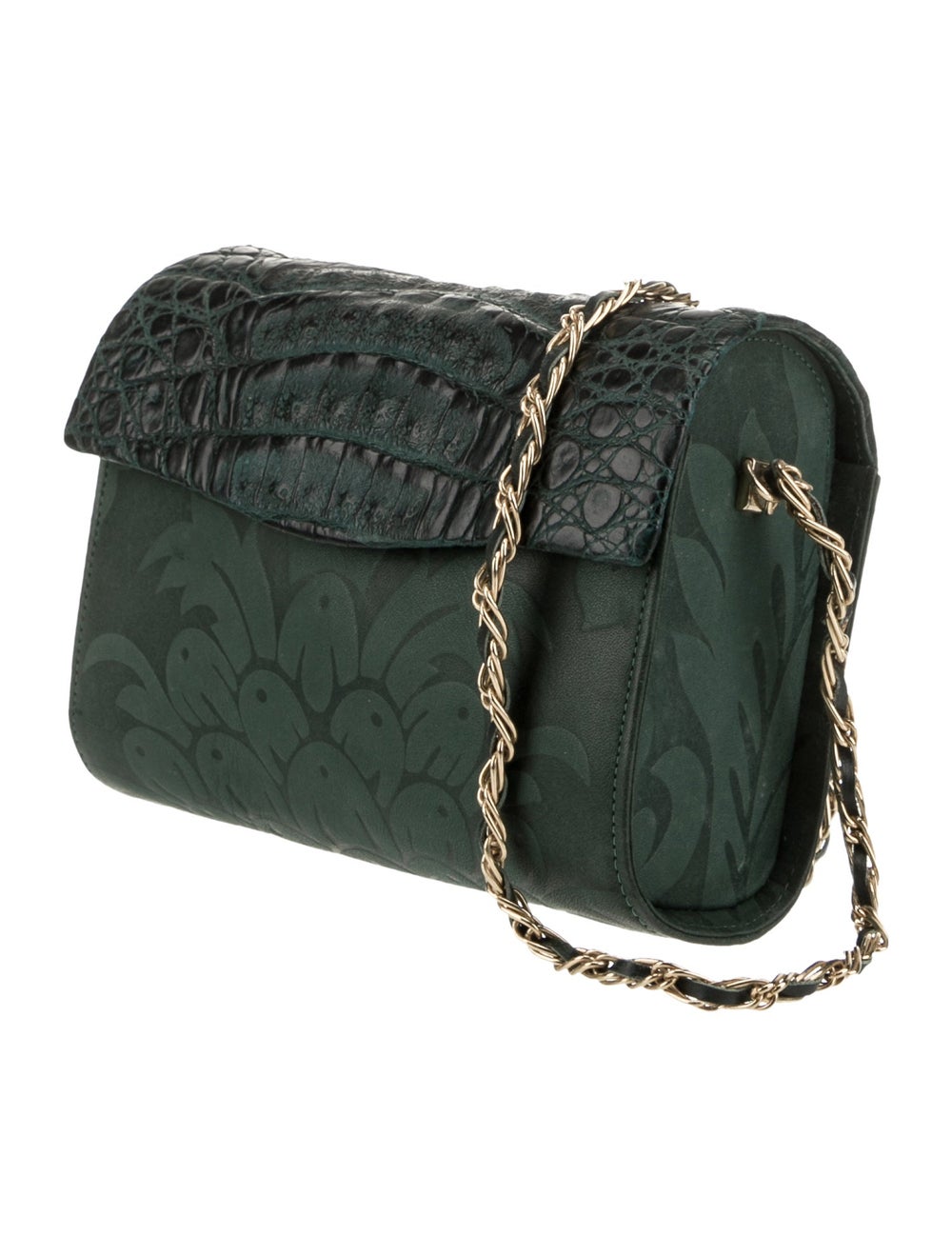 Luc Benoit Leather Evening Bag - Green Crossbody Bags, Handbags ...