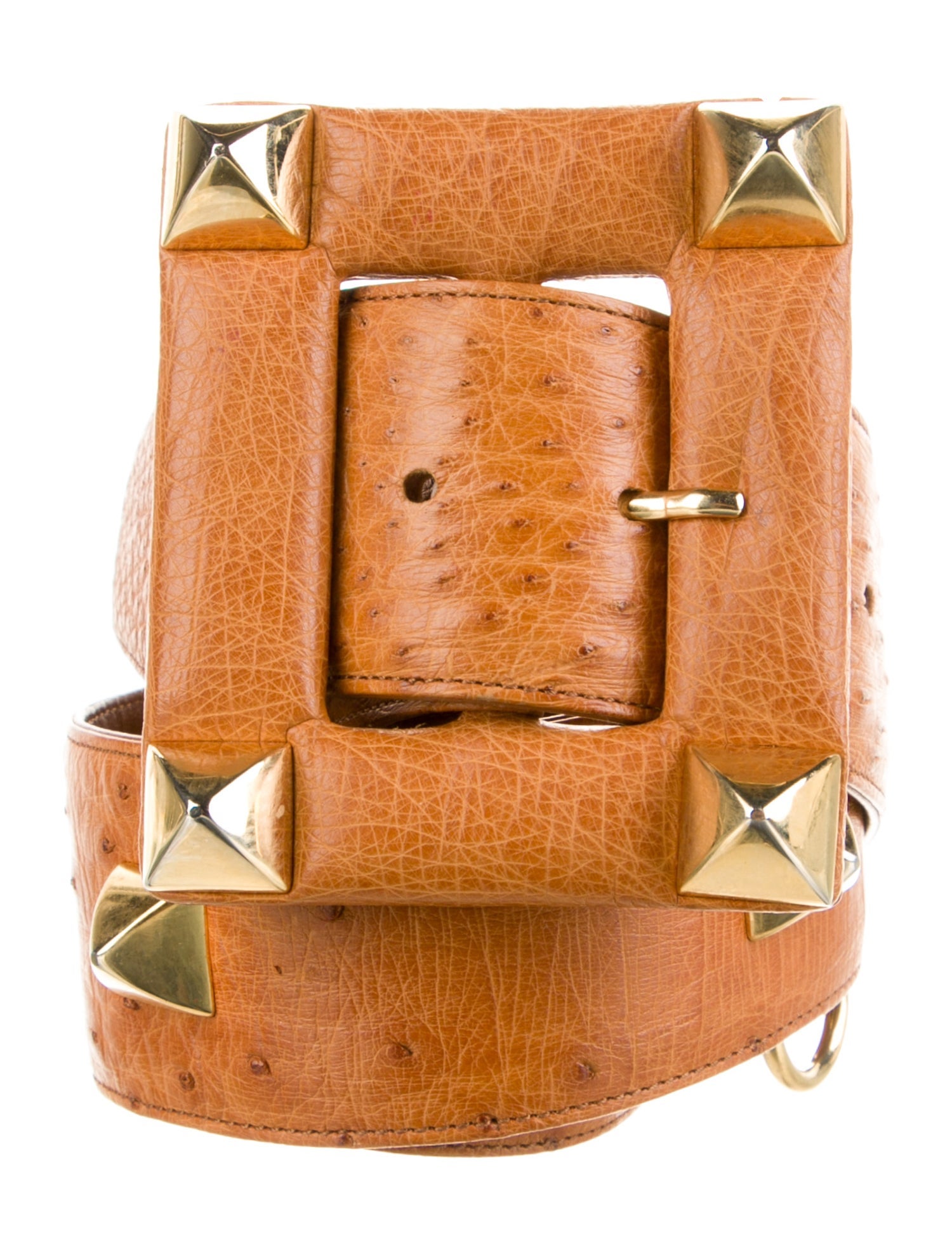 Luc Benoit Leather Studded Accents Waist Belt - Neutrals Belts ...