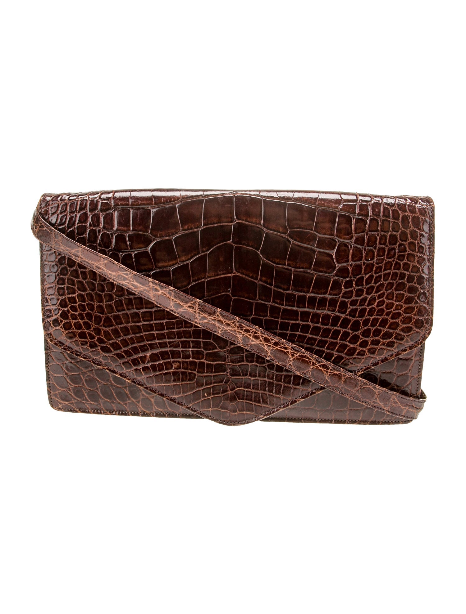 Luc Benoit Embossed Leather Shoulder Bag - Brown Shoulder Bags ...