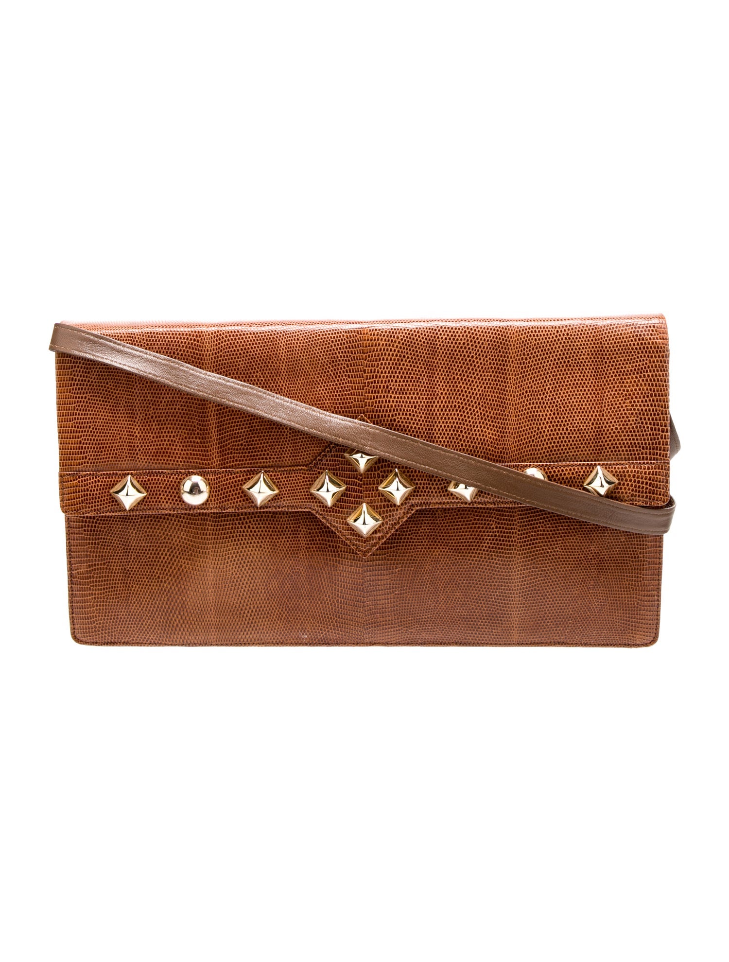 Luc Benoit Embossed Leather Shoulder Bag - Brown Shoulder Bags ...