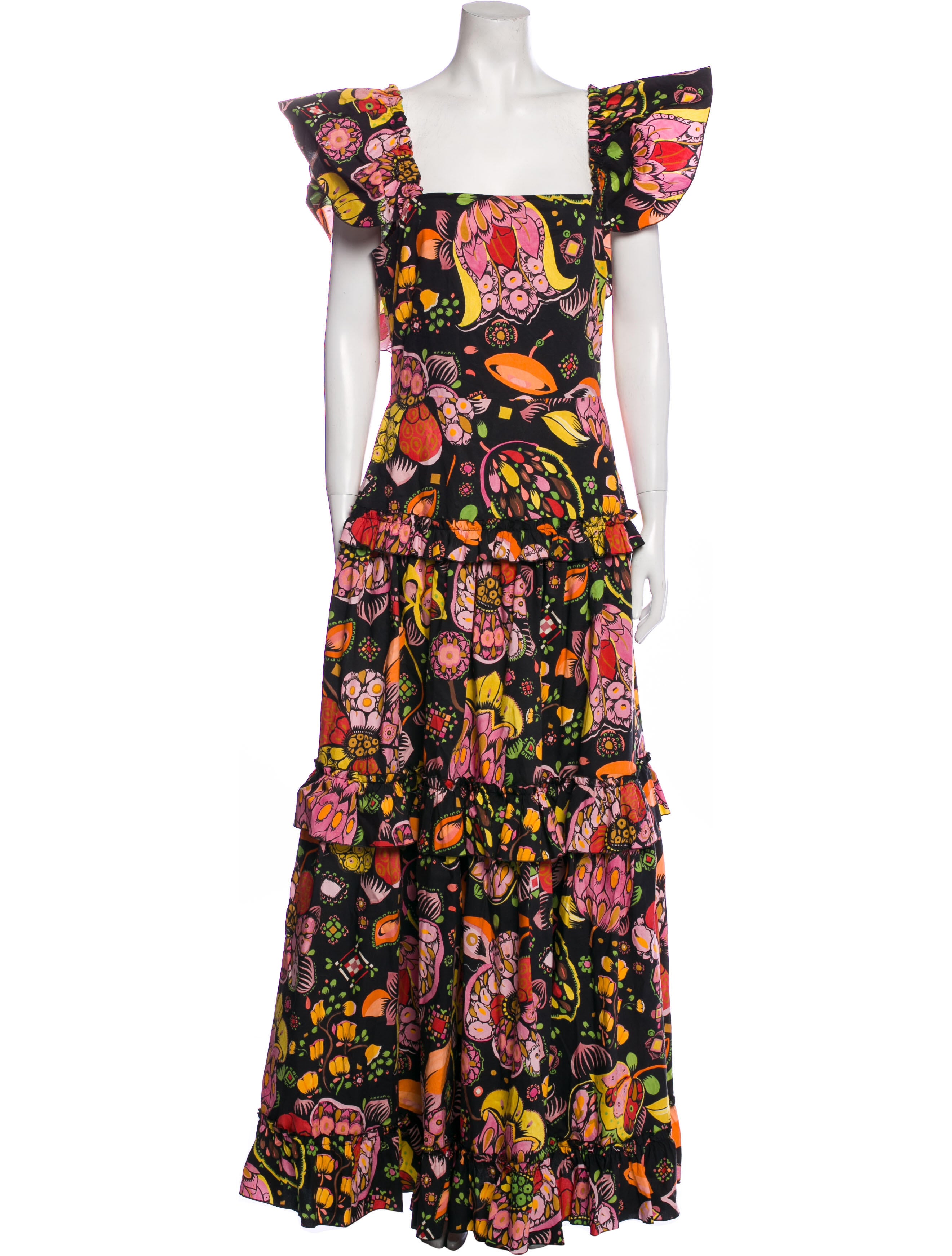 La DoubleJ Floral Print Long Dress - Black Dresses, Clothing ...