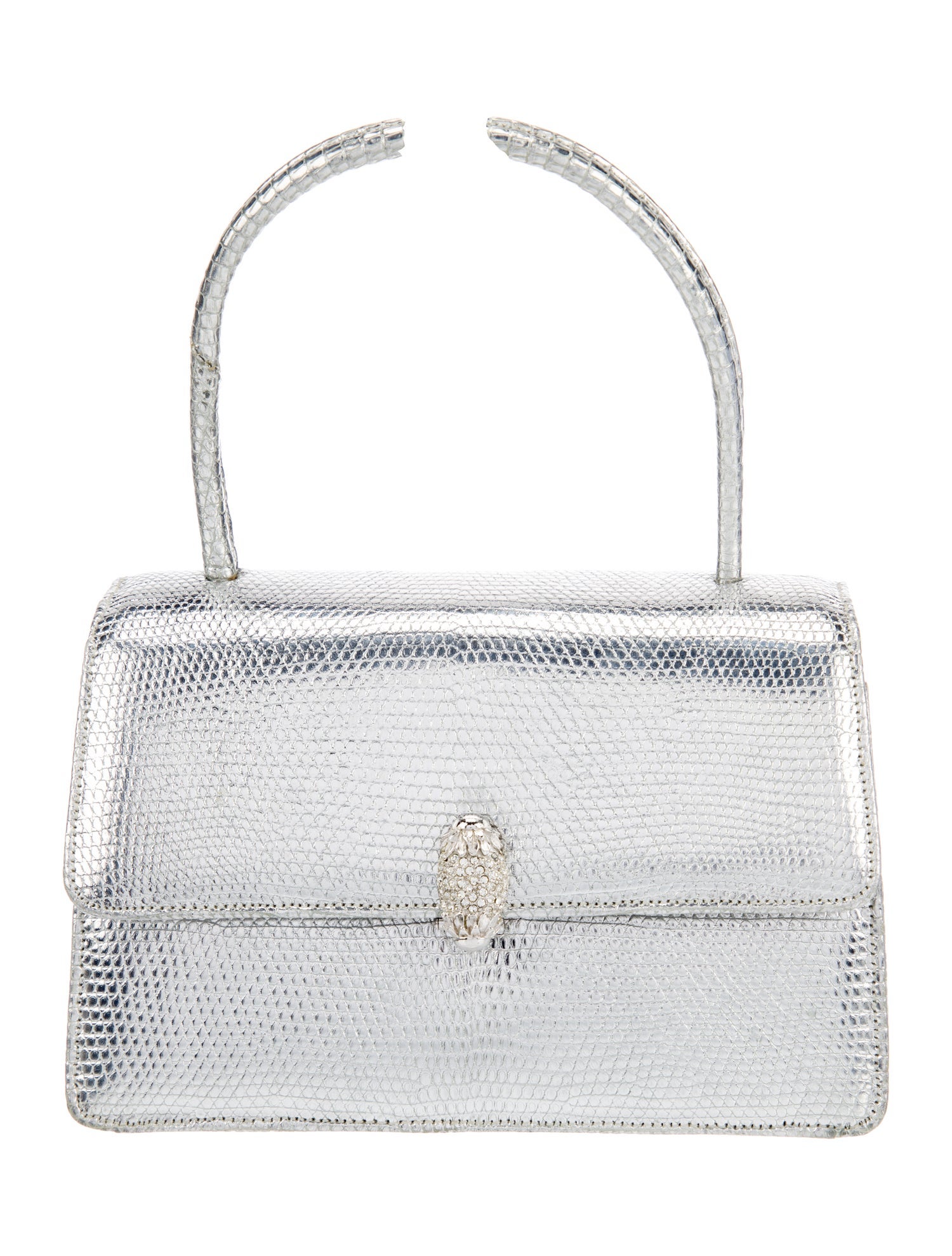 Lucille De Paris Embossed Leather Handle Bag - Metallic Handle Bags ...
