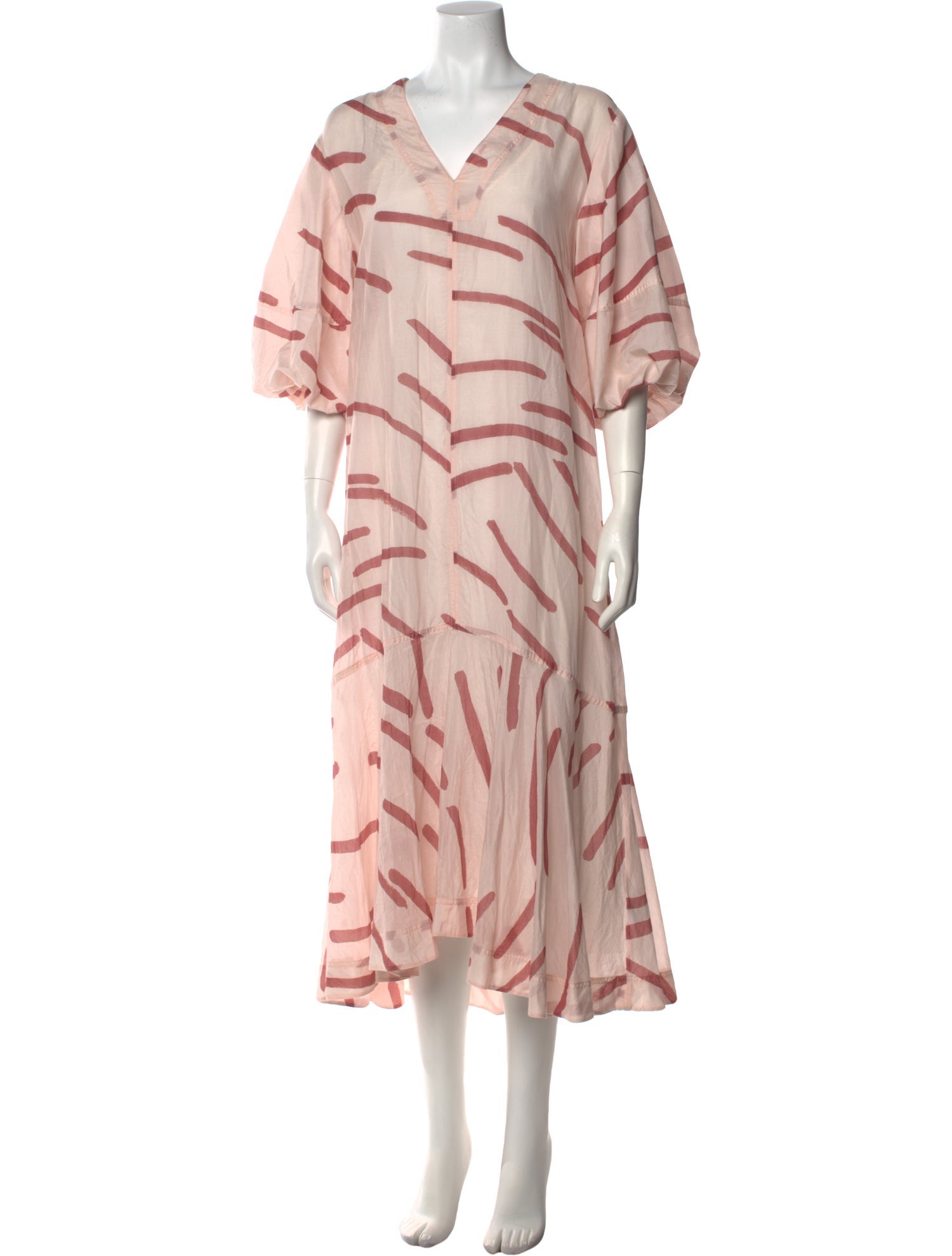 Lee Mathews Printed Long Dress - Pink Dresses, Clothing - WLEEM22742 ...
