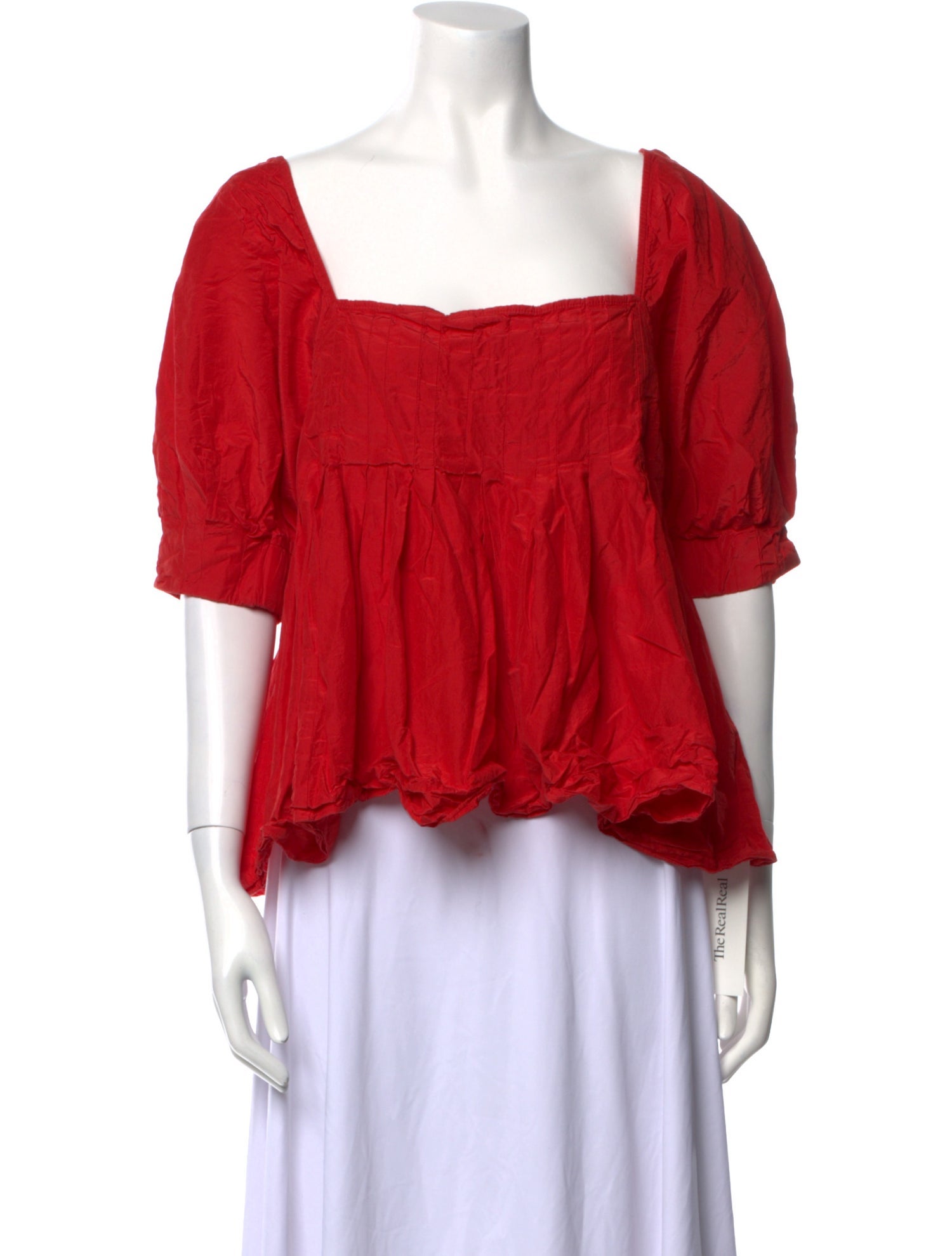 Lee Mathews Silk Square Neckline Blouse - Red Tops, Clothing ...