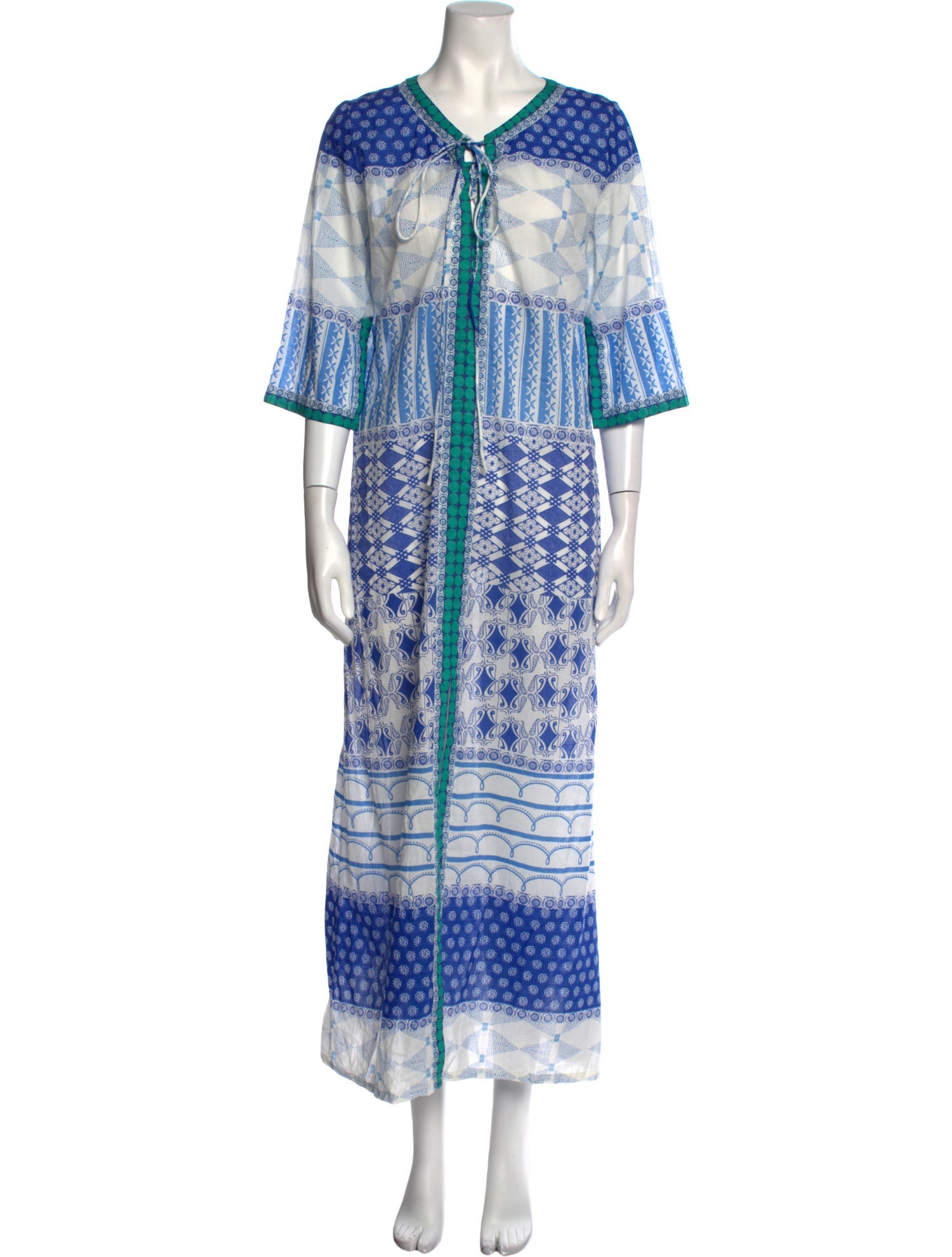 Le Sirenuse Positano Printed Long Dress - Blue Dresses, Clothing ...