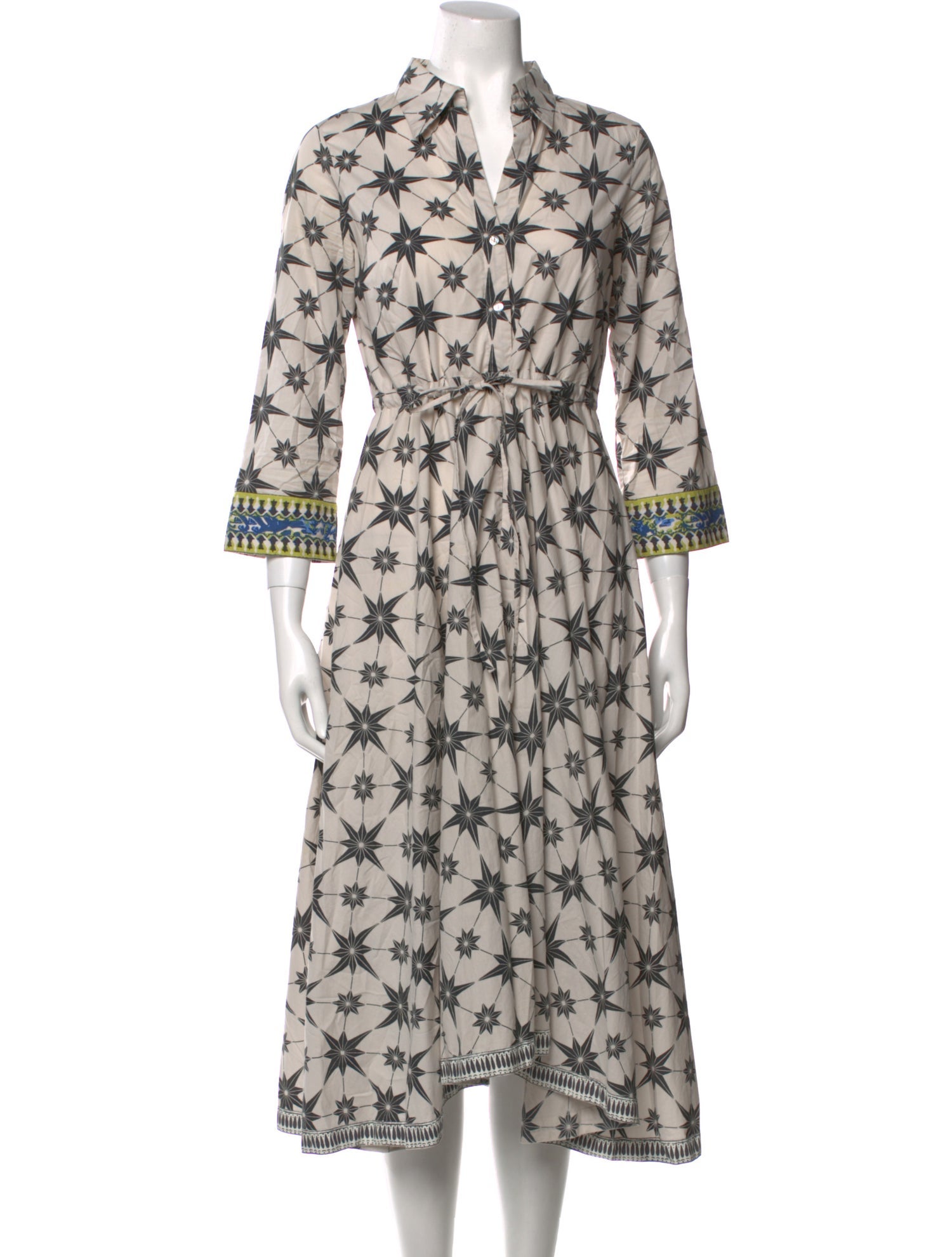 Le Sirenuse Positano Floral Print Midi Length Dress - Neutrals Dresses ...