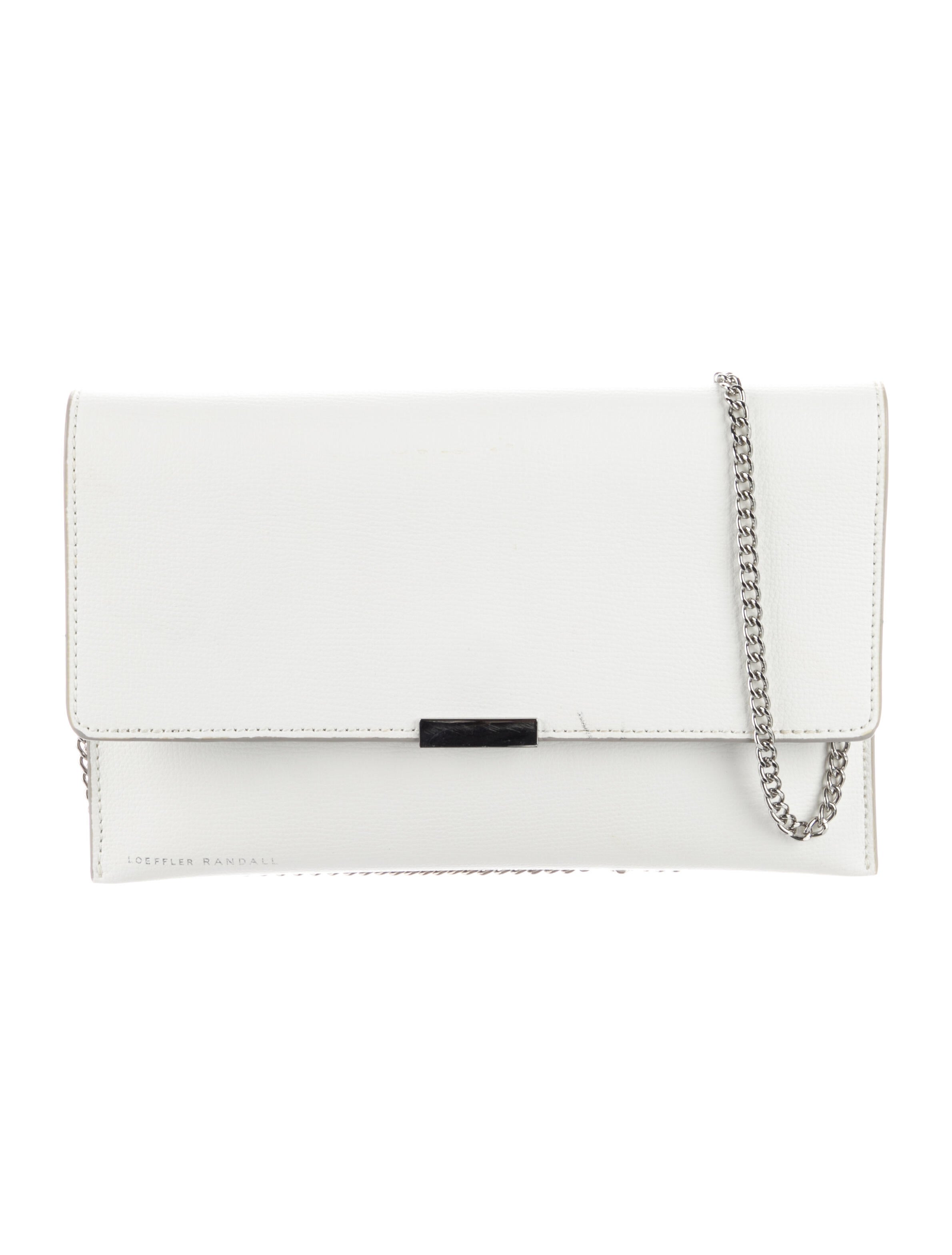 Loeffler Randall Leather Chain-Link Crossbody Bag - White Crossbody ...