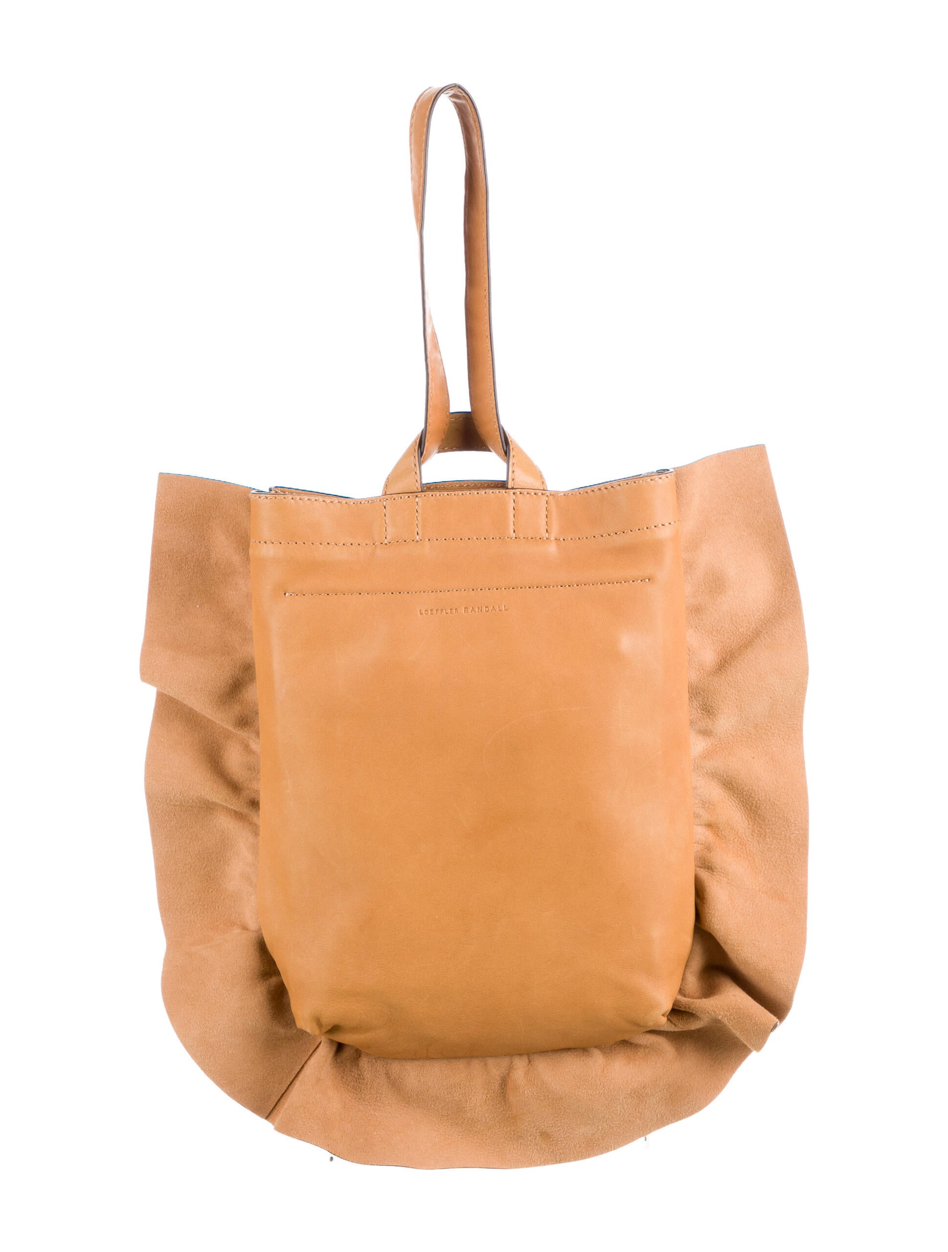 Loeffler Randall Leather Ruffle Trimmed Handle Bag - Brown Handle Bags ...