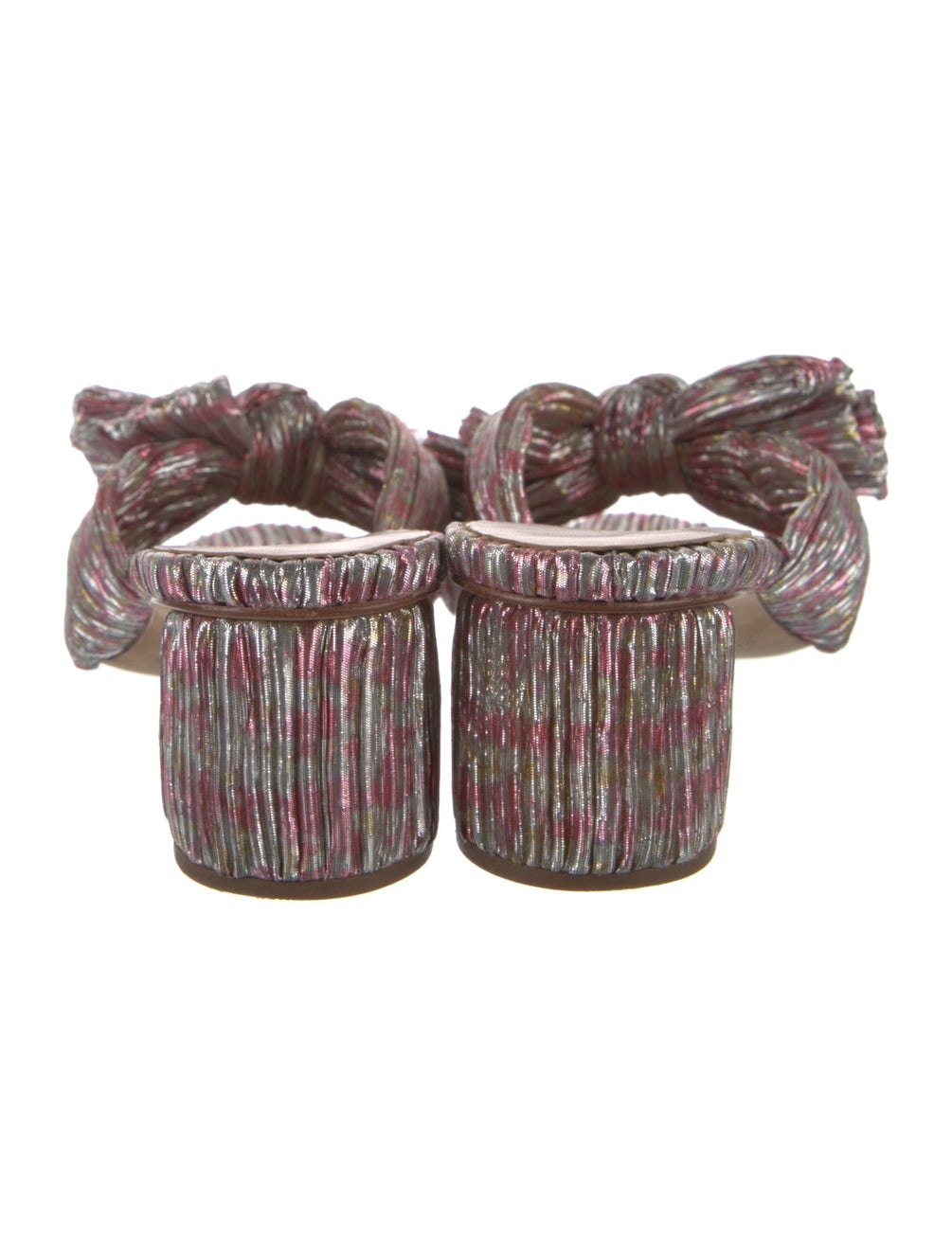 Loeffler Randall Printed Bow Accents Slides - Metallic Sandals, Shoes ...