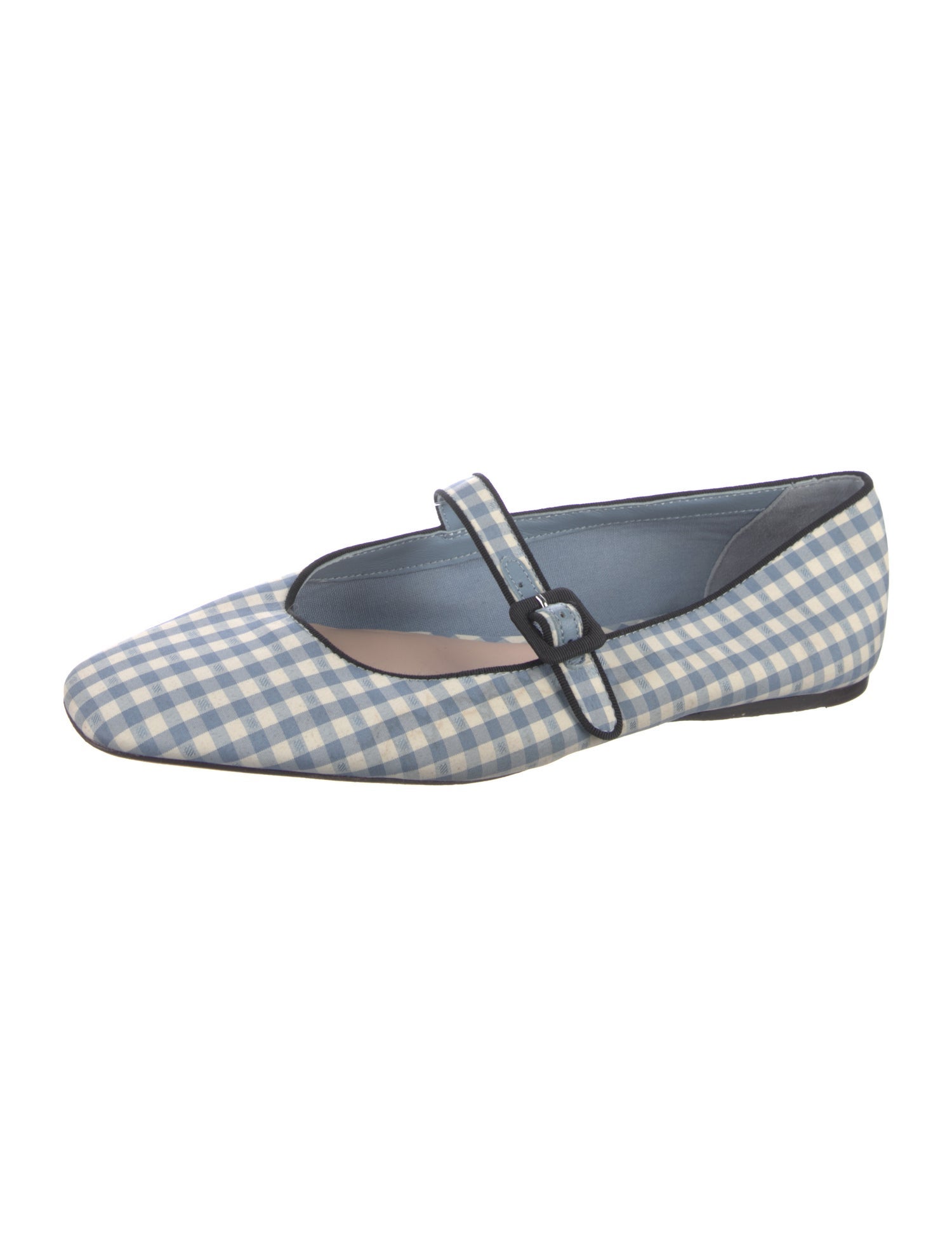Loeffler Randall Plaid Print Mary Jane Flats - Blue Flats, Shoes ...