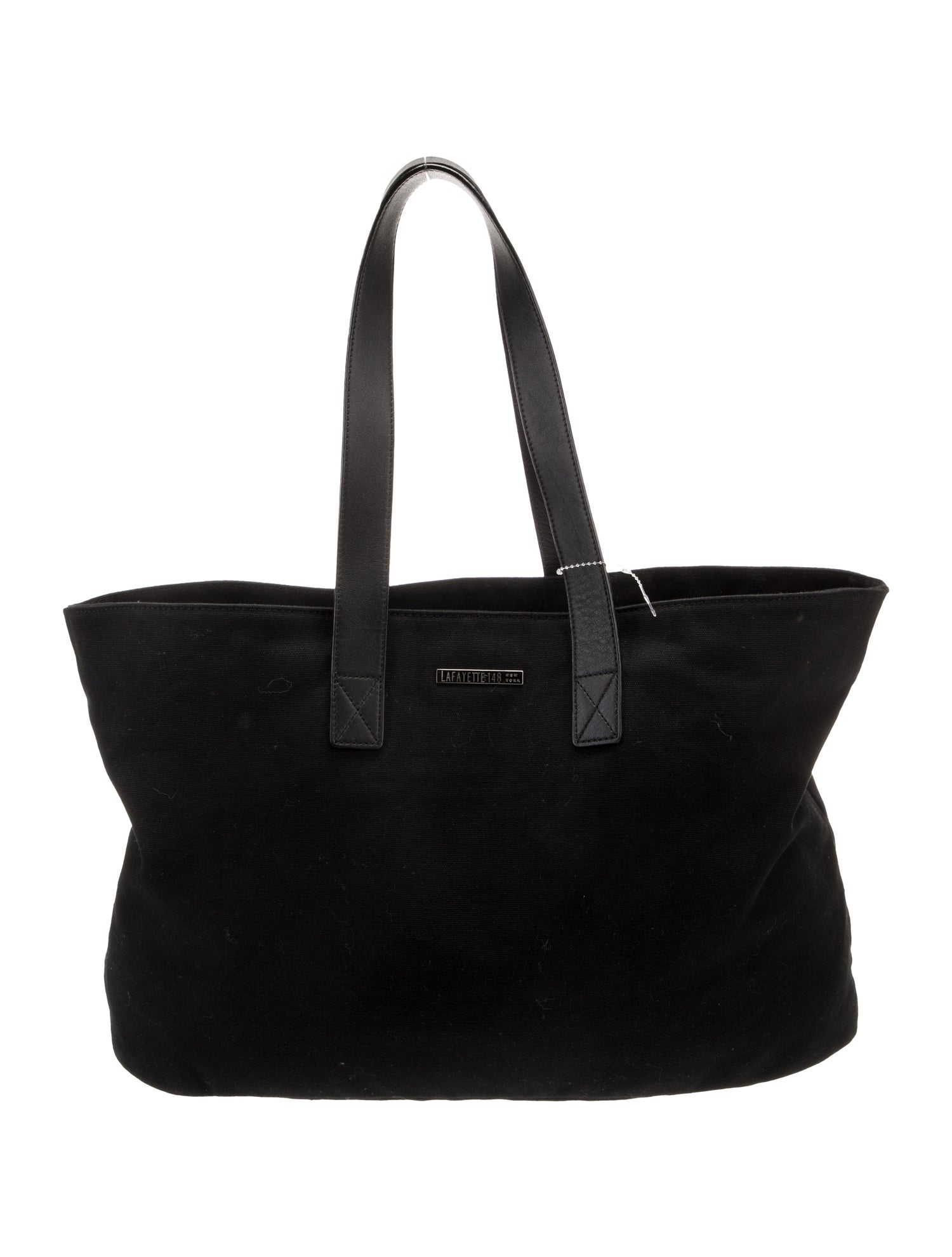 Lafayette 148 Leather Trim Canvas Tote Bag - Totes, Handbags ...