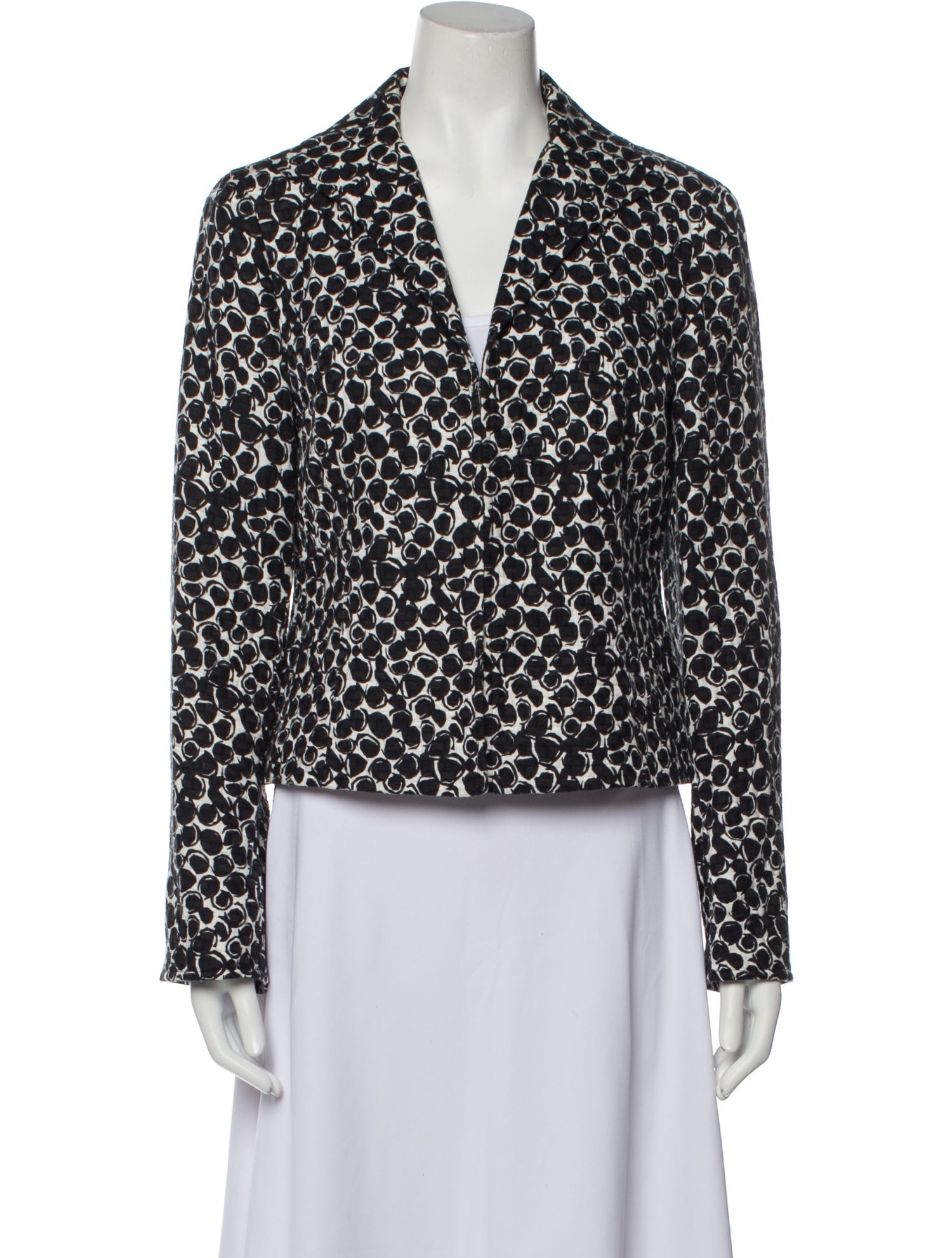 St. John Tweed Pattern Blazer - Black Jackets, Clothing - STJ247496 ...