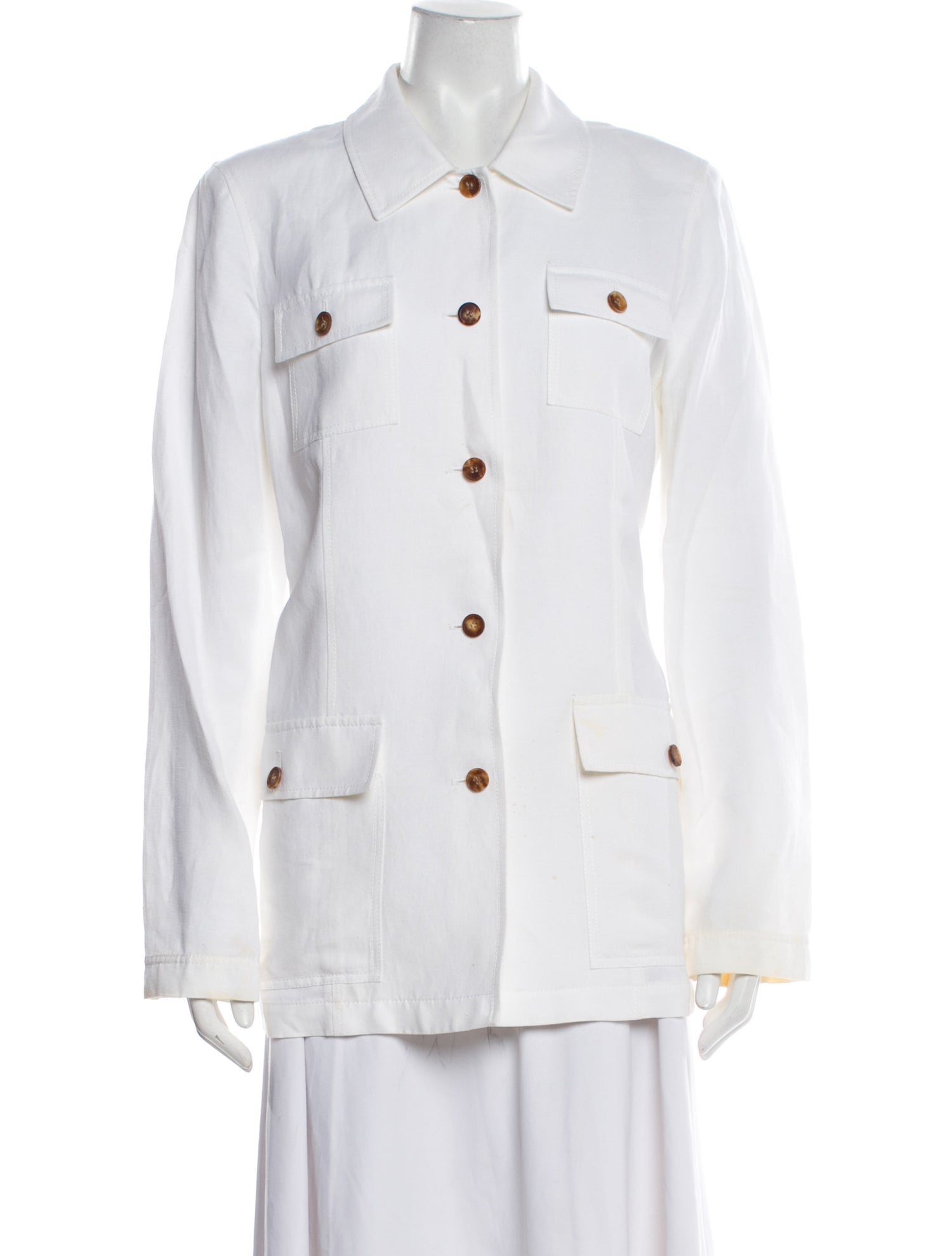 Lafayette 148 Linen Denim Jacket - White Jackets, Clothing ...