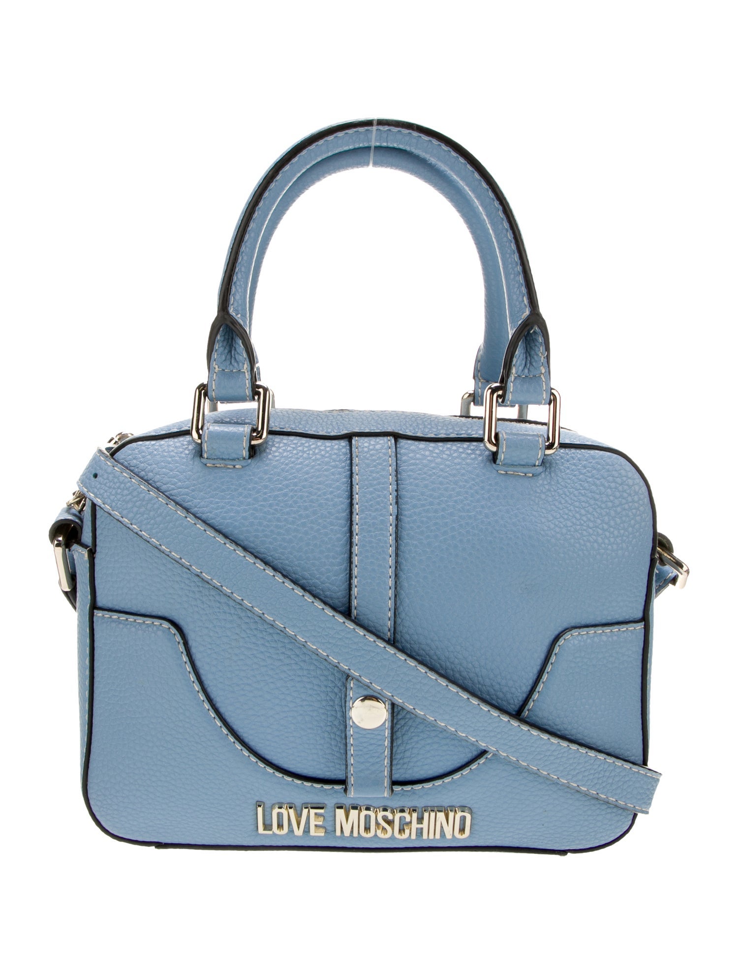 Love Moschino Leather Top Handle Bag - Blue Handle Bags, Handbags ...