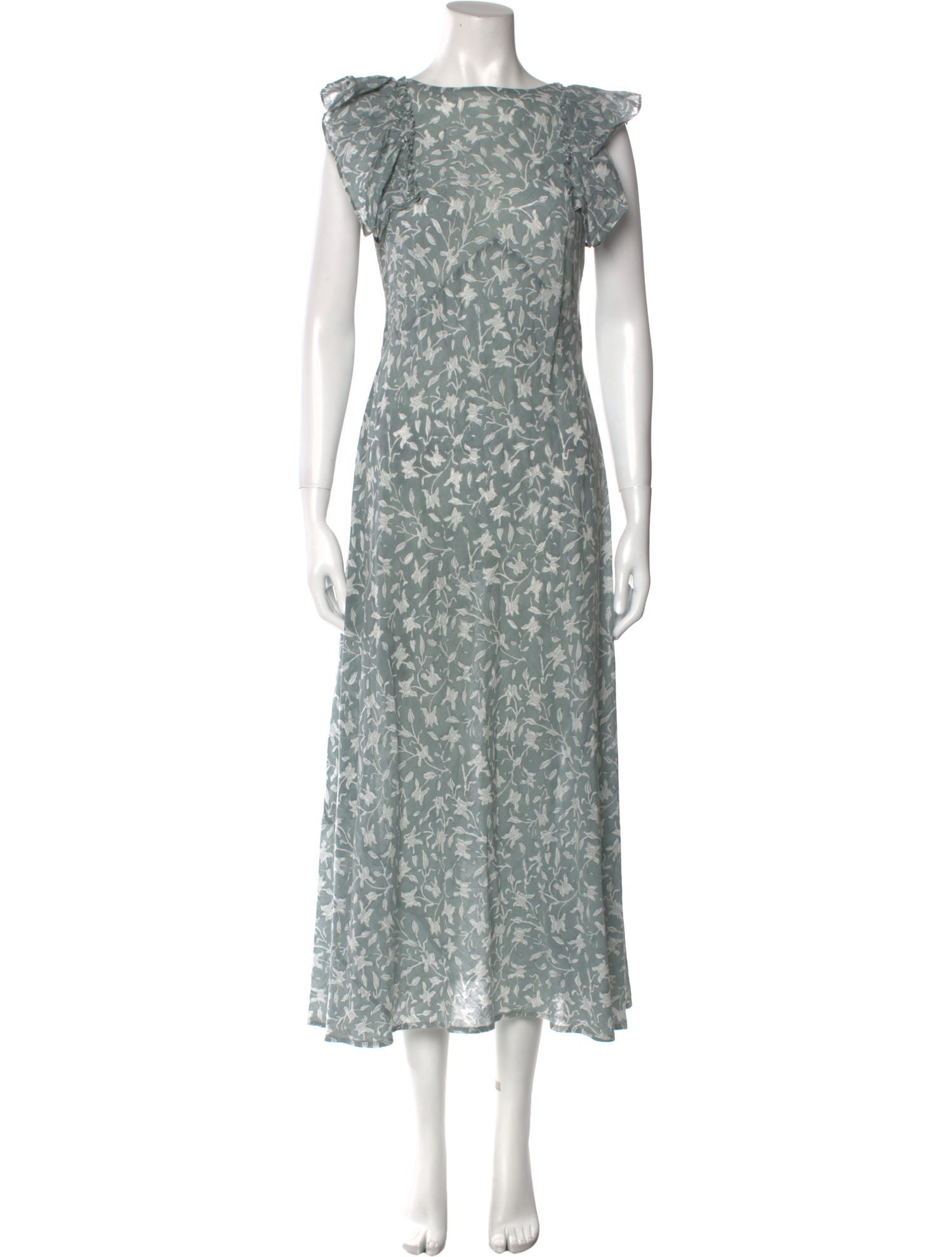 Lido Floral Print Long Dress - Green Dresses, Clothing - WLIDD20100 ...