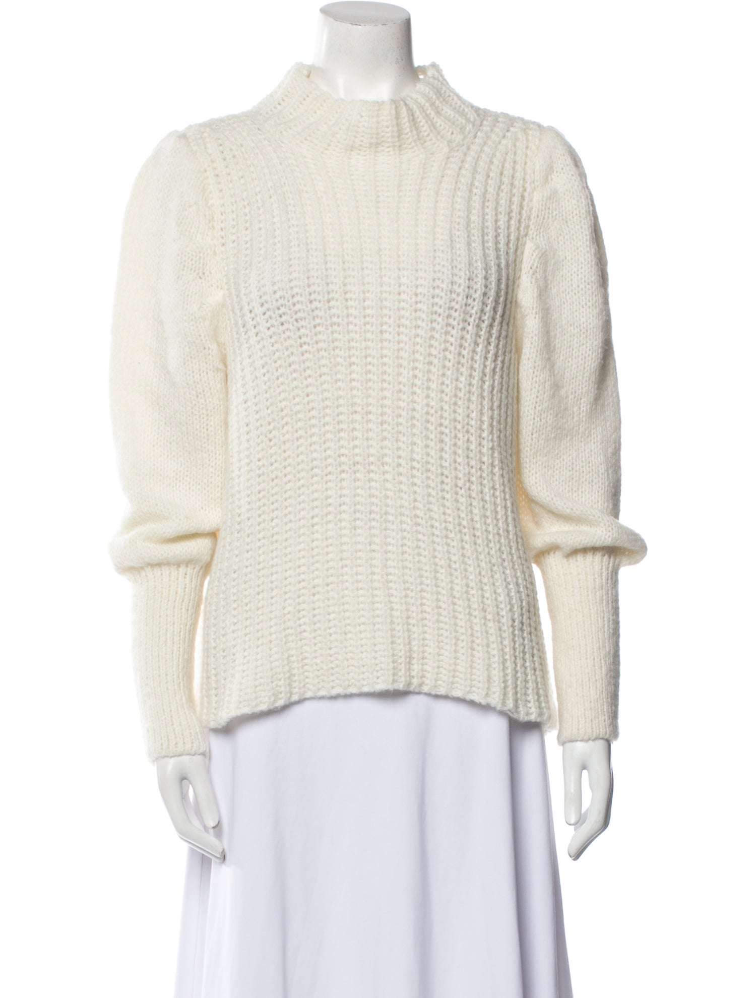 Line & Dot Mock Neck Sweater w/ Tags - Neutrals Knitwear, Clothing ...