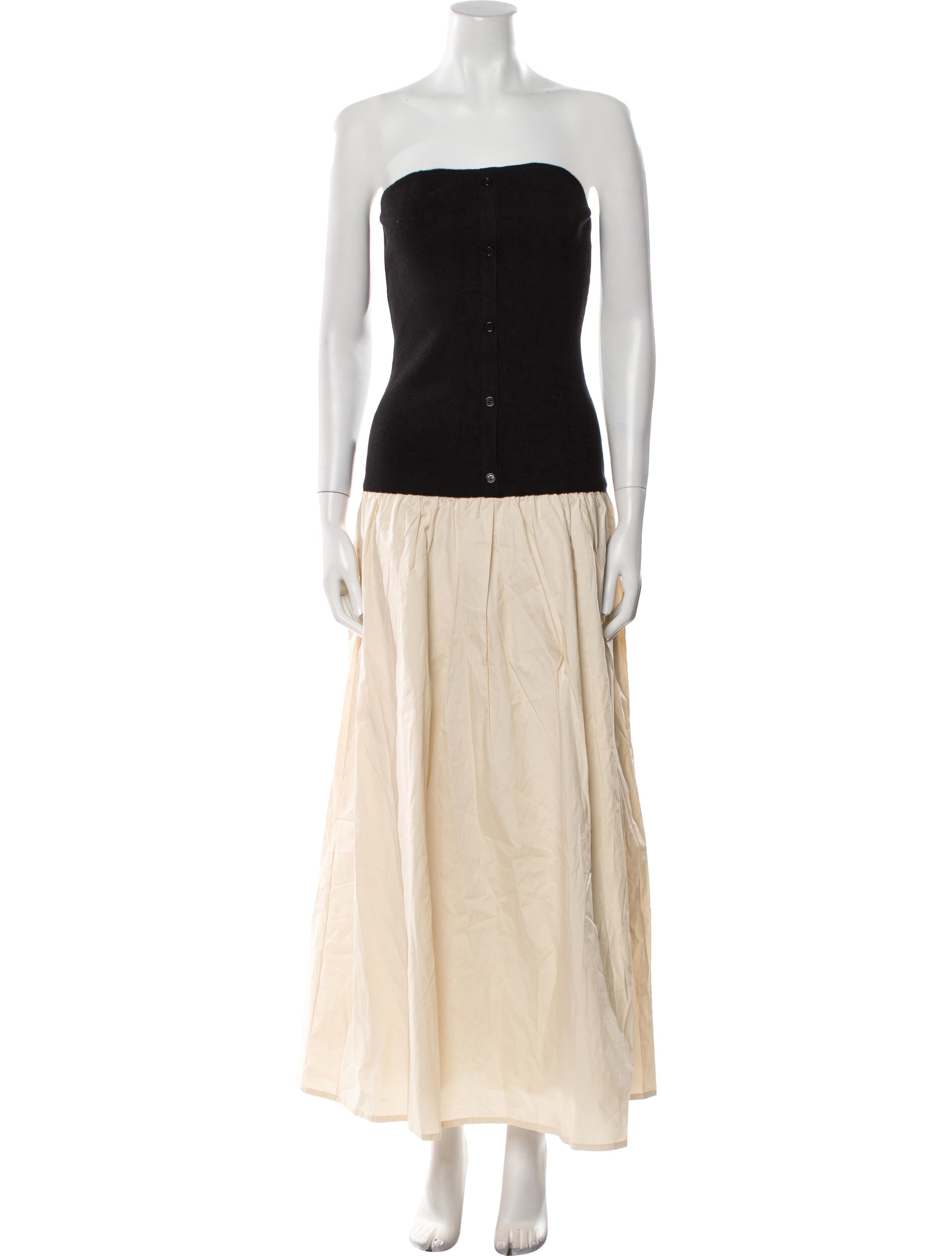 Line & Dot Strapless Long Dress - Neutrals Dresses, Clothing ...