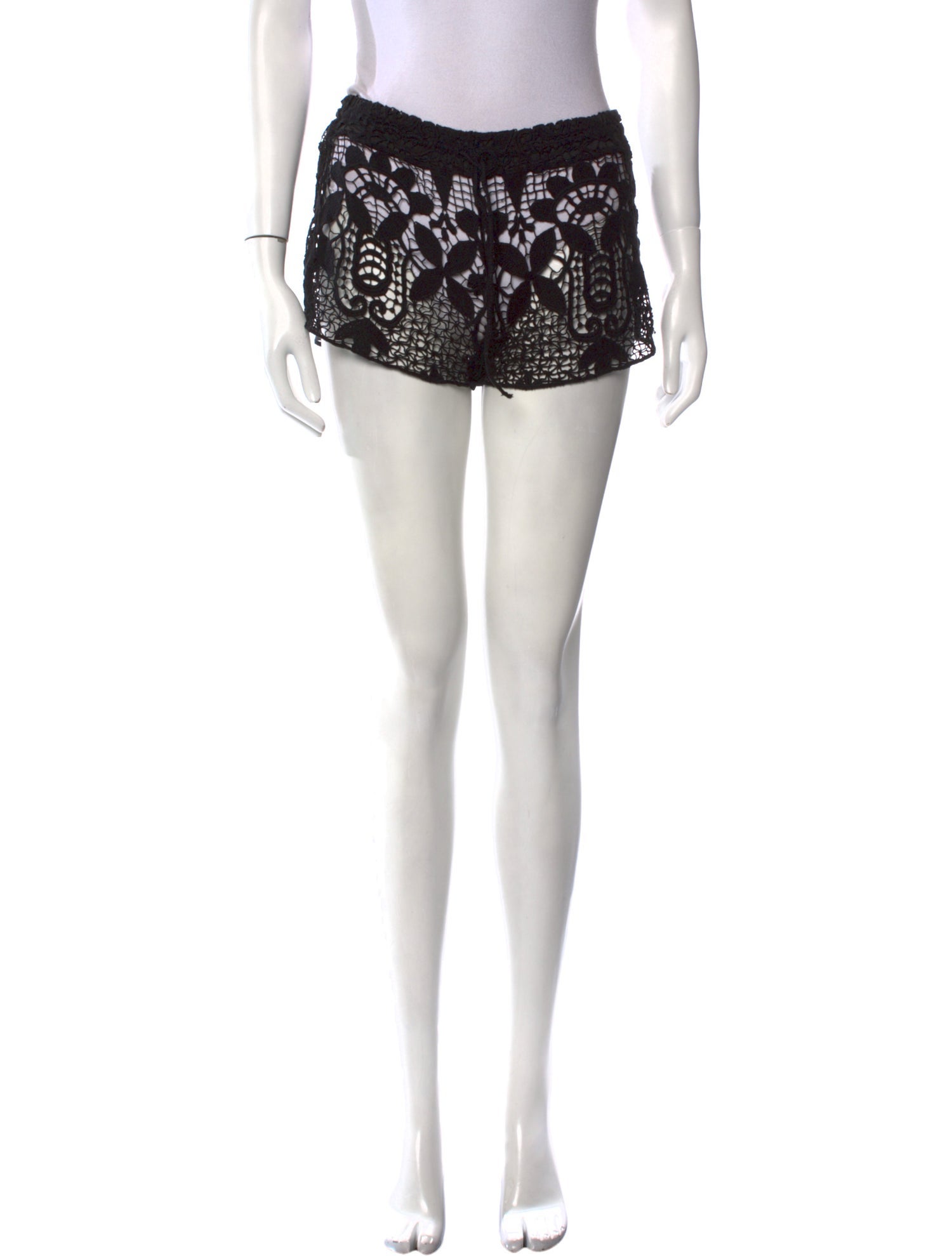 Lisa Maree Lace Pattern Crochet Trim Cover-Up - Black Swimwear ...