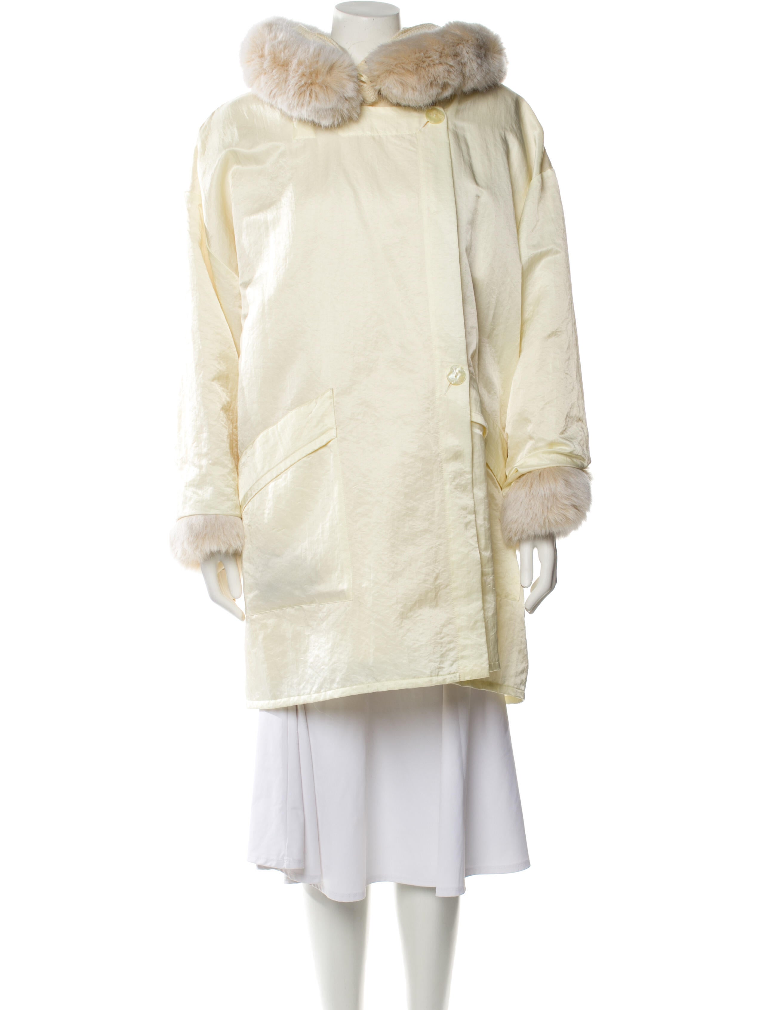 Linda Lundstrom Laparka Wool Faux Fur Coat - Neutrals Coats, Clothing ...