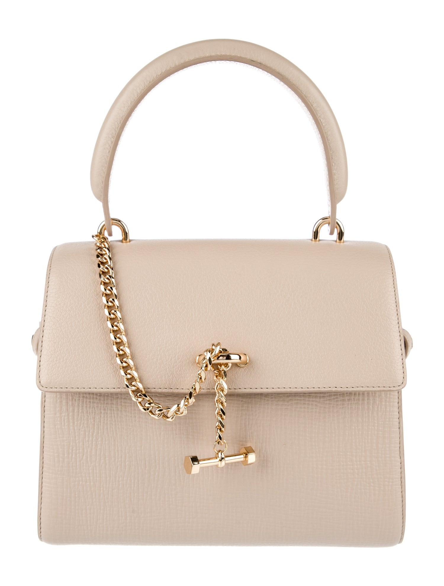 Luana Italy Leather Chain-Link Handle Bag - Neutrals Handle Bags ...