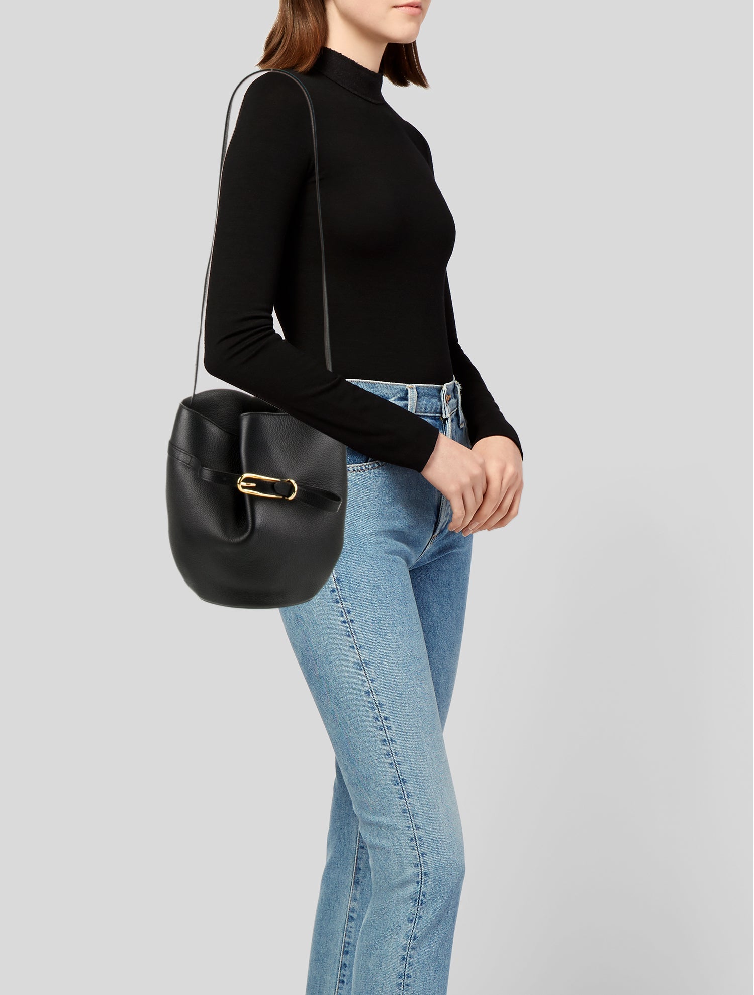 Perrin Leather Bucket Bag - Neutrals Bucket Bags, Handbags - WPE22383 ...