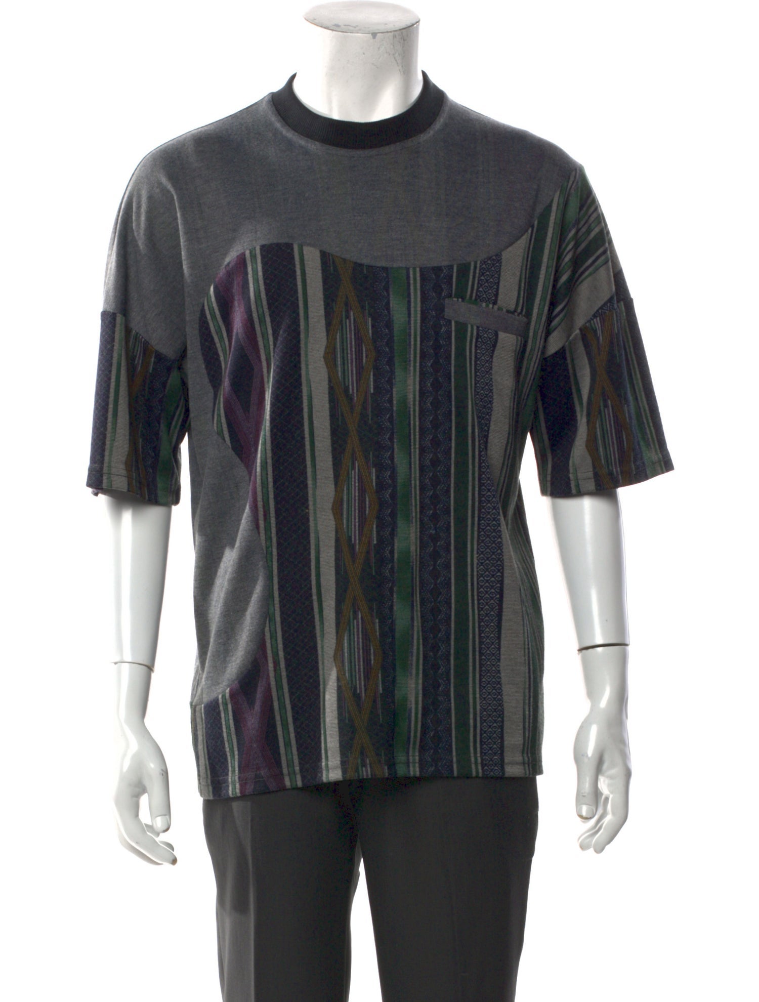 Labrum London Silk Striped T-Shirt - Grey T-Shirts, Clothing ...