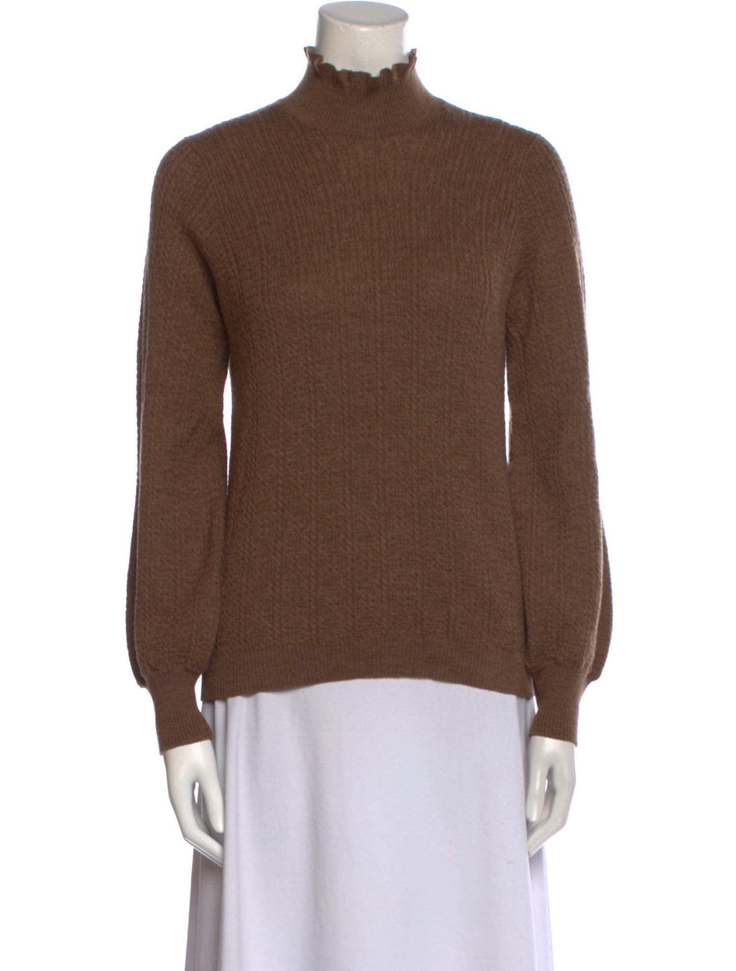 La Maille Sezane Merino Wool Turtleneck Sweater - Neutrals Knitwear ...