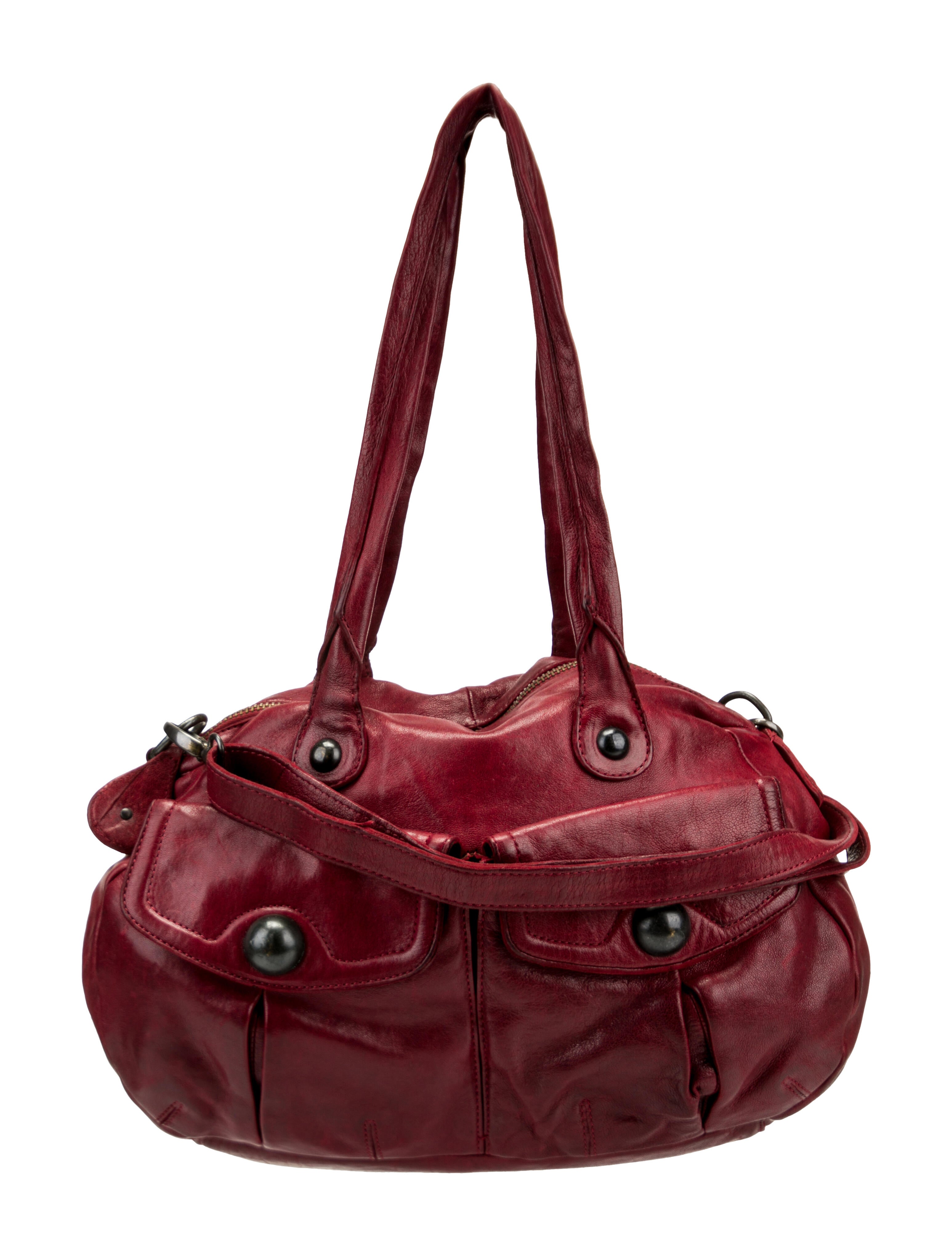 Linea Pelle Leather Shoulder Bag - Red Shoulder Bags, Handbags ...