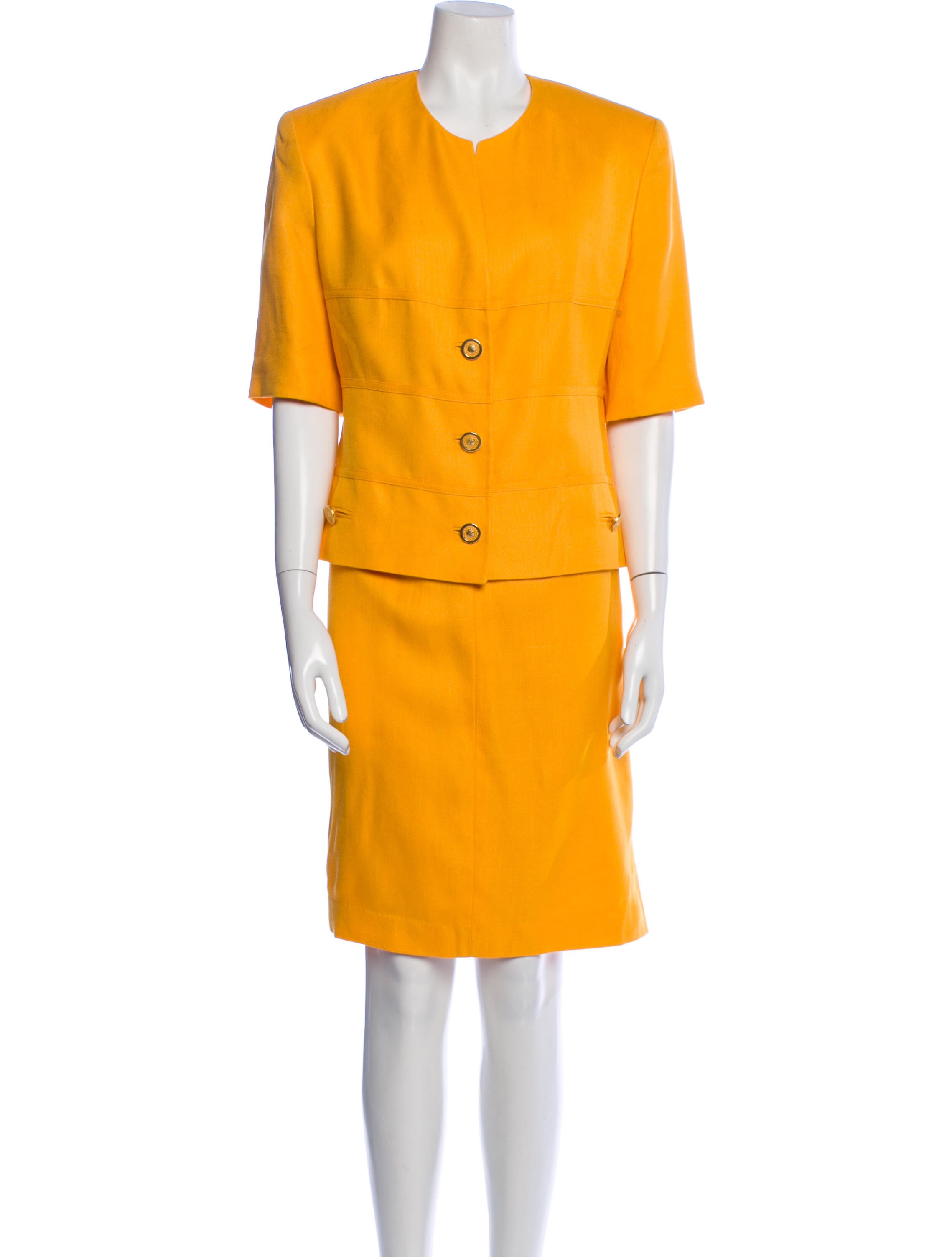 Louis Feraud Vintage Late 1980's - Early 1990's Skirt Suit - Yellow ...