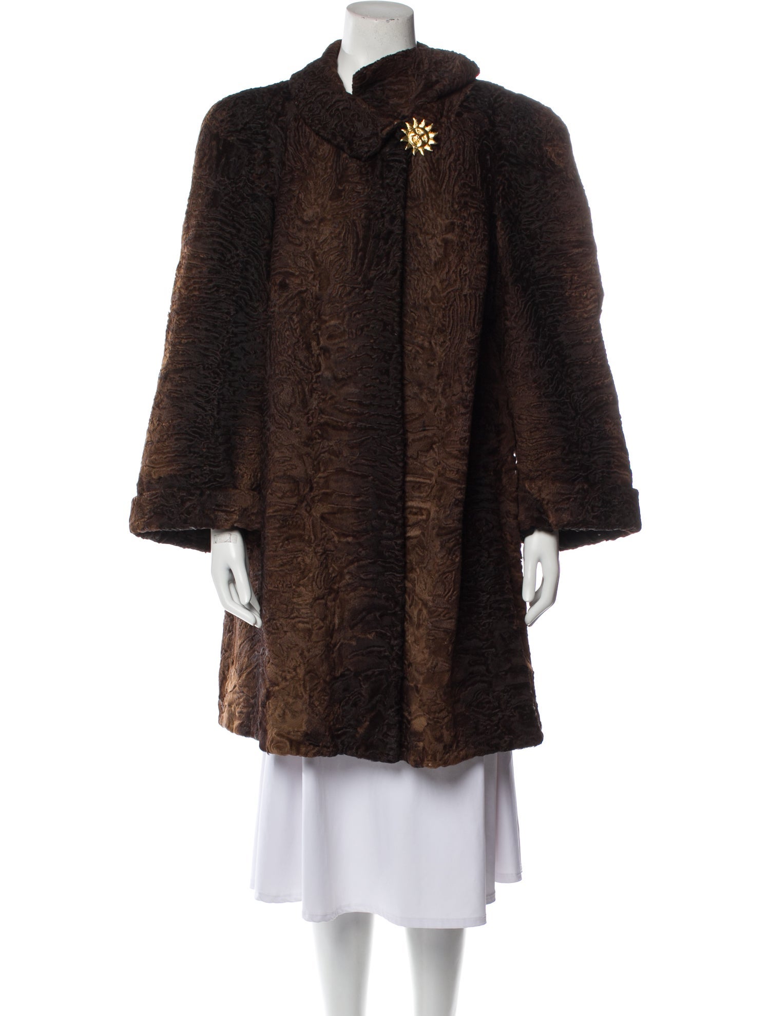 Louis Feraud Vintage 1980's Fur Coat - Brown Coats, Clothing ...
