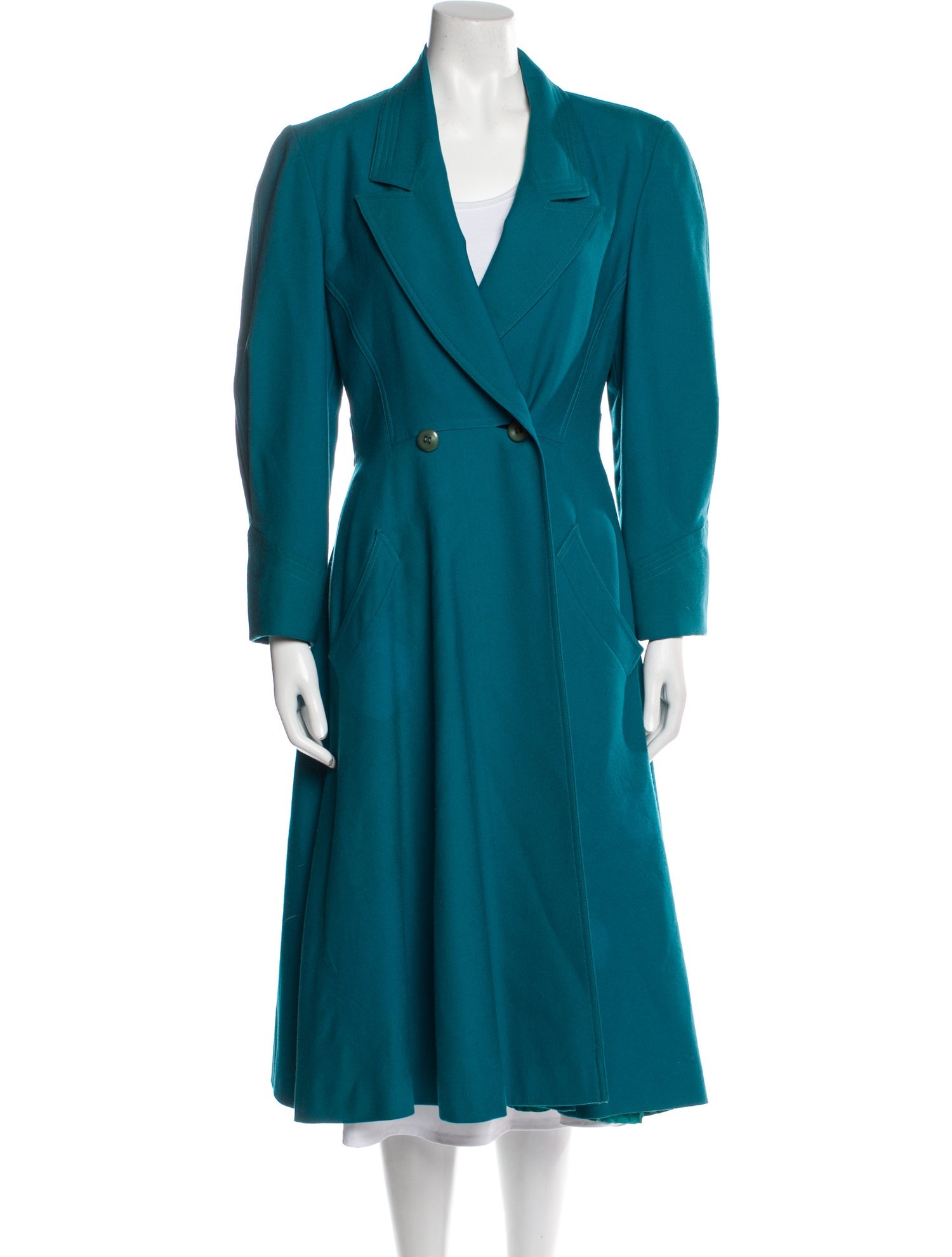 Louis Feraud Vintage 1990's Peacoat - Green Coats, Clothing ...