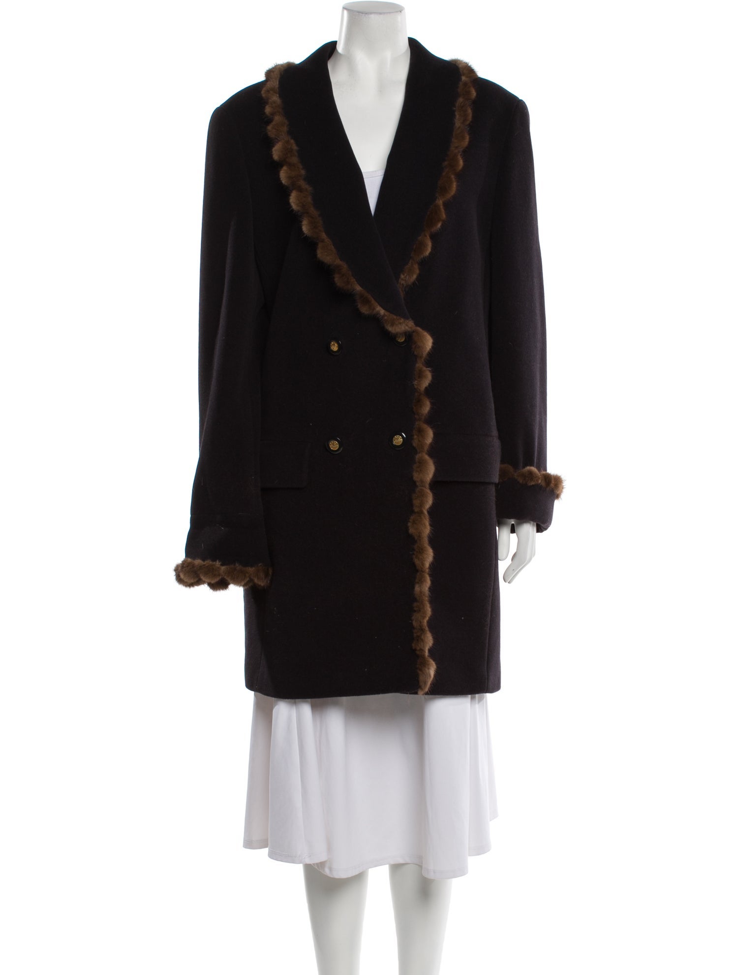 Louis Feraud Vintage Virgin Wool Fur Coat - Blue Coats, Clothing ...