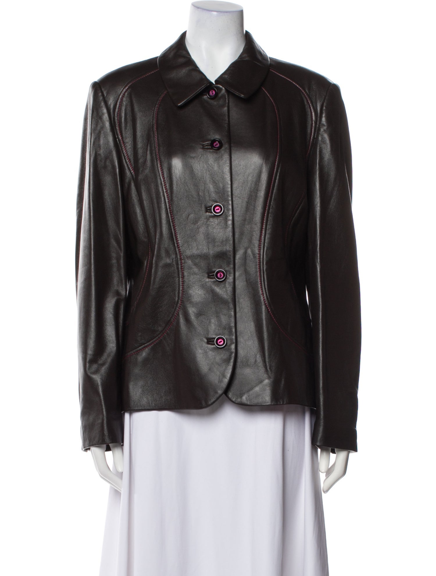 Louis Feraud Leather Jacket - Brown Jackets, Clothing - WLOFE28568 ...