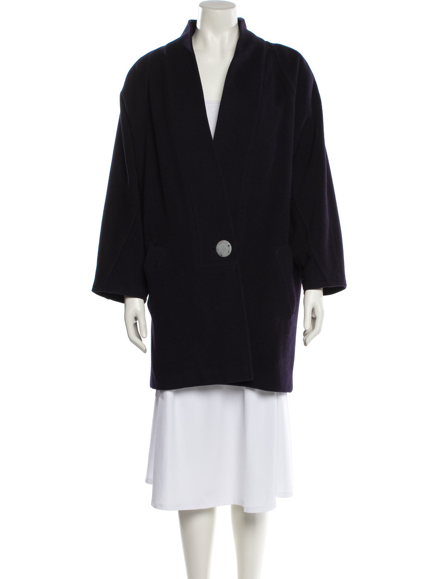 Louis Feraud Wool Faux Fur Coat - Purple Coats, Clothing - WLOFE29586 ...