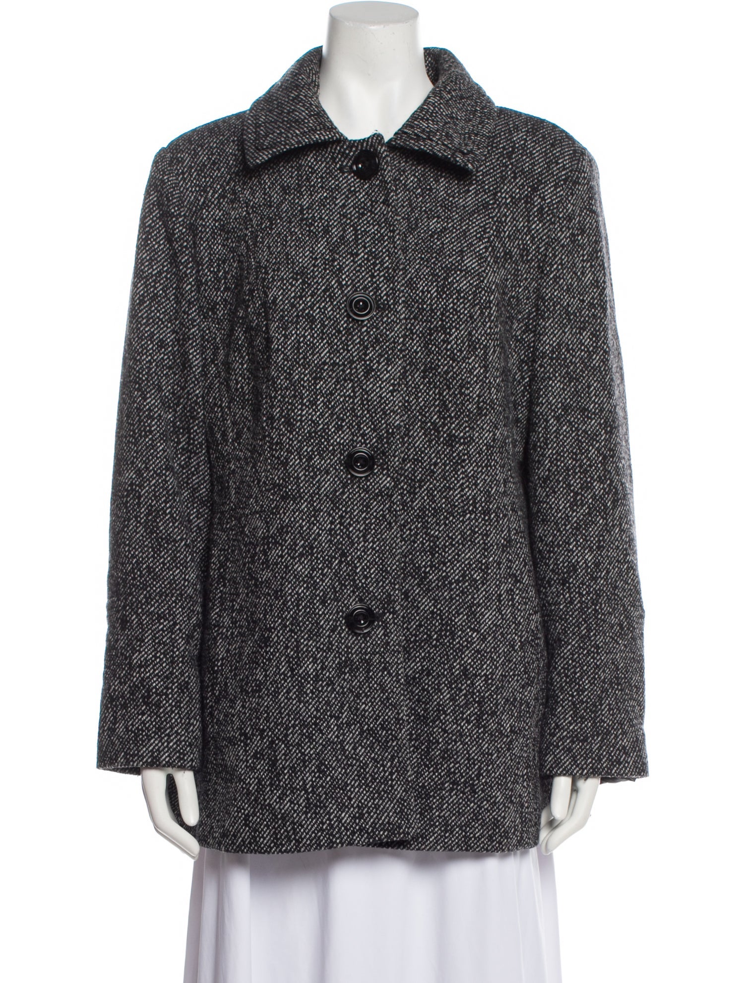 London Fog Tweed Pattern Coat - Black Coats, Clothing - WLOFO22991 ...