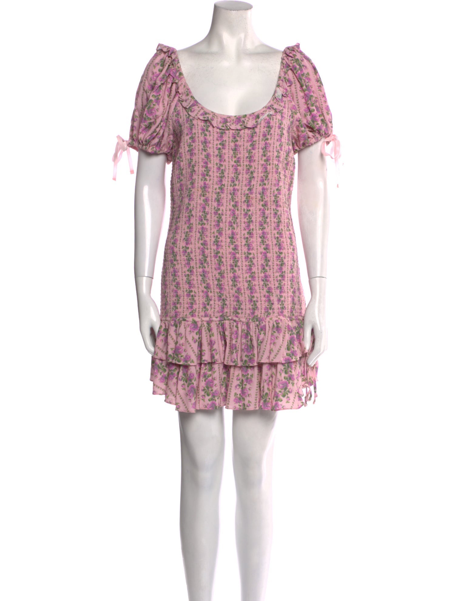 LoveShackFancy Floral Print Mini Dress - Pink Dresses, Clothing ...