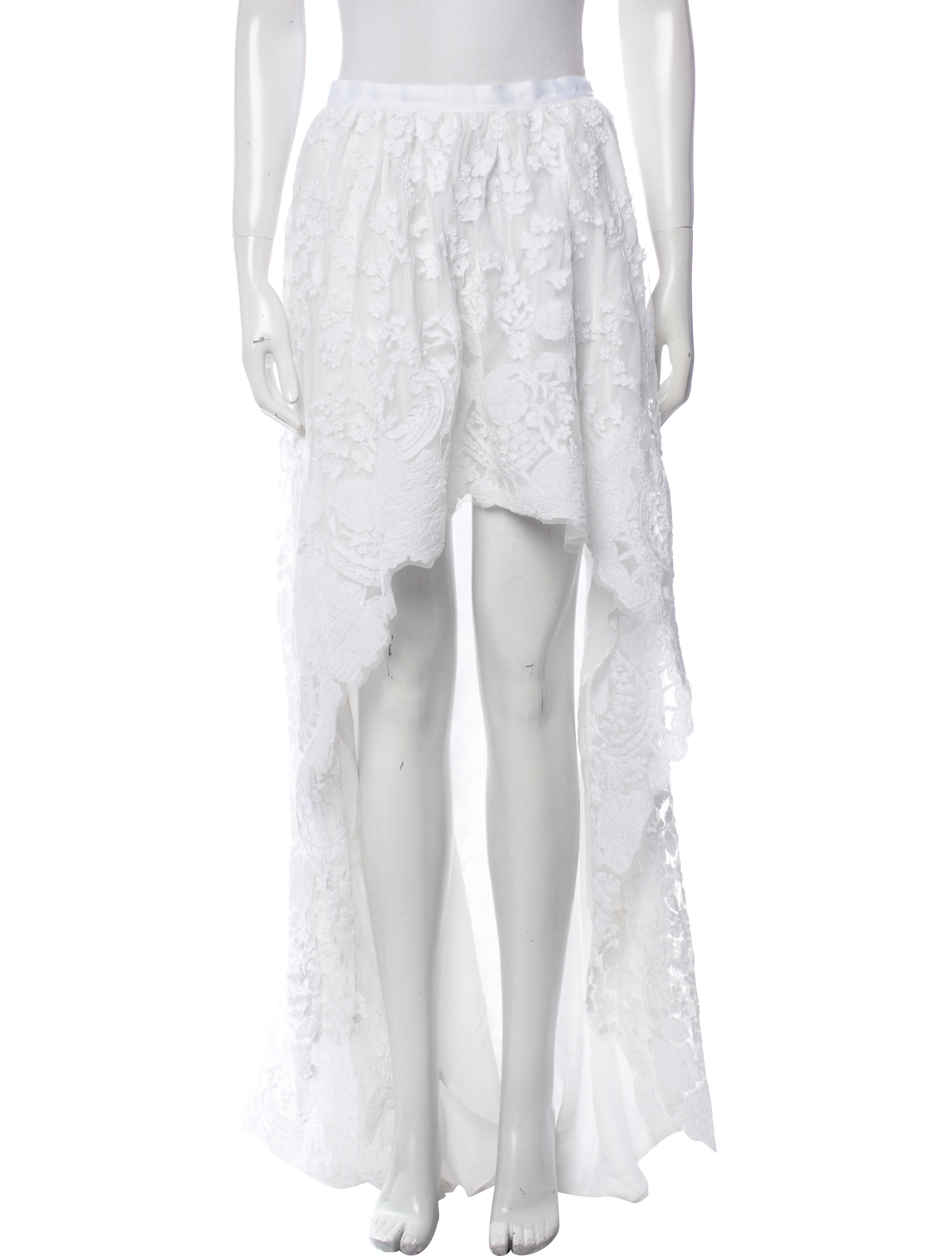 LoveShackFancy Lace Pattern Long Skirt - White Skirts, Clothing ...