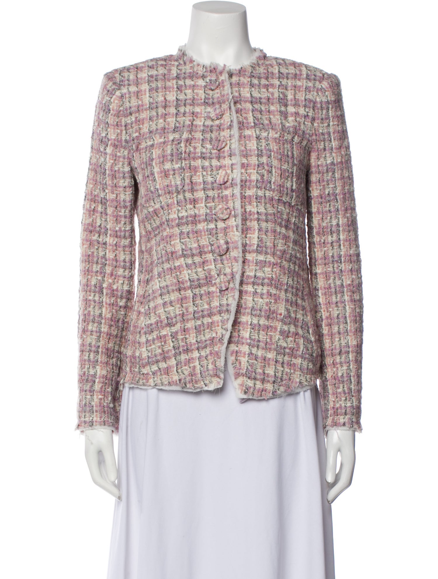 LoveShackFancy Wool Tweed Pattern Jacket - Purple Jackets, Clothing ...
