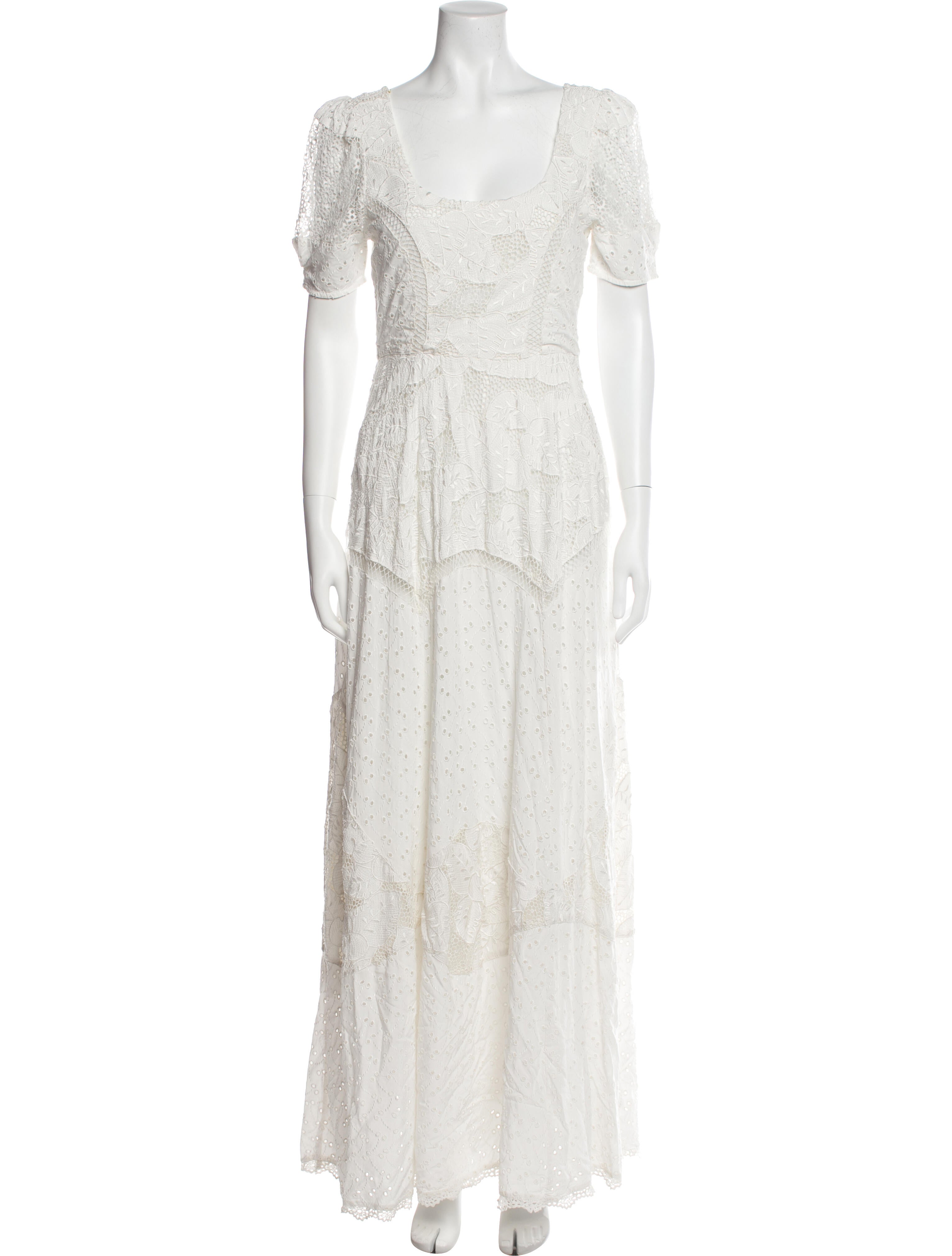 LoveShackFancy Lace Pattern Long Dress - White Dresses, Clothing ...