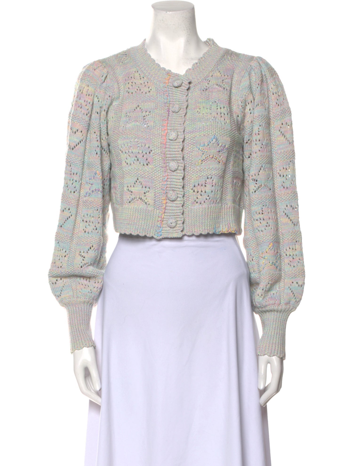 LoveShackFancy Striped Crew Neck Sweater - Purple Knitwear, Clothing ...