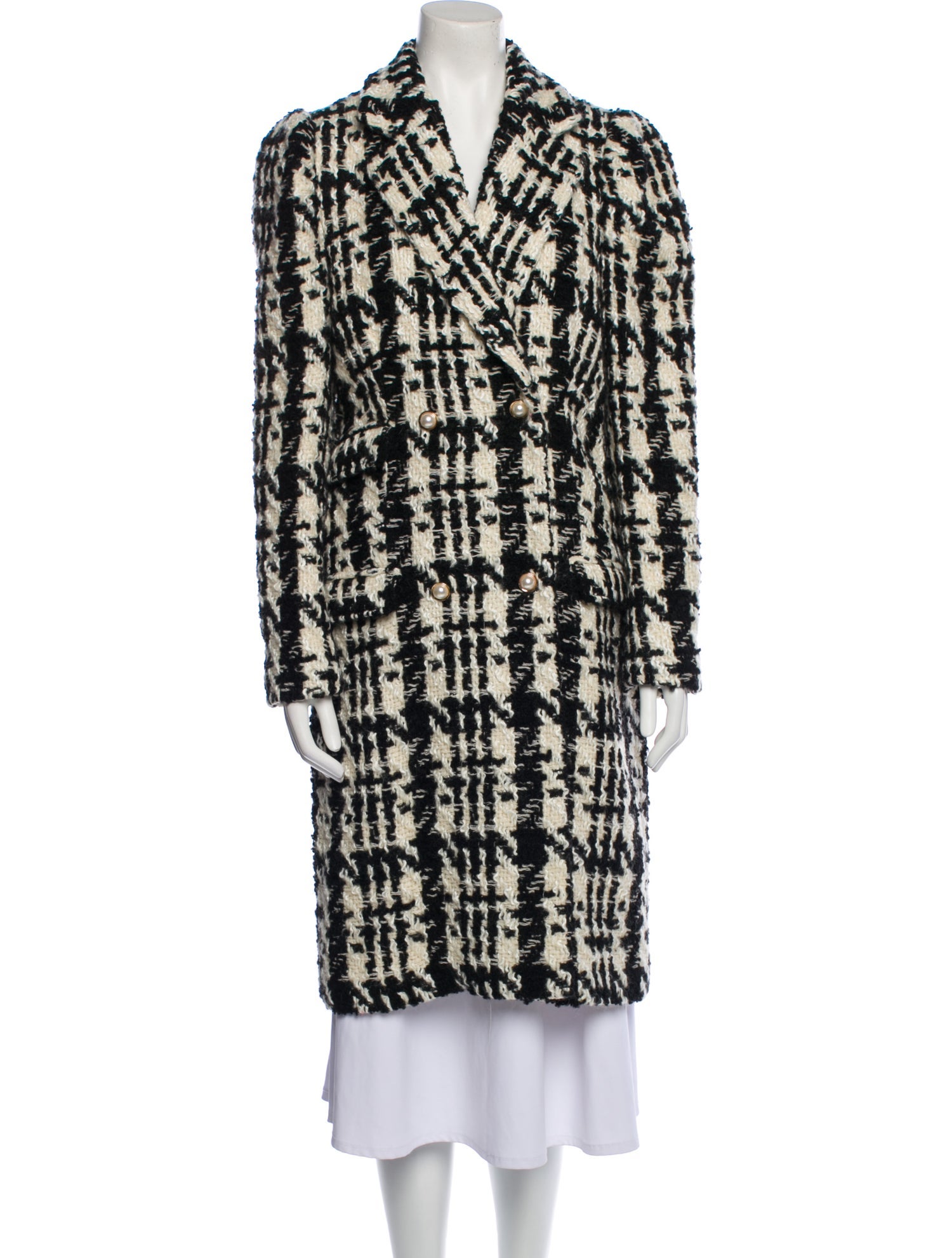 LoveShackFancy Tweed Pattern Coat - Black Coats, Clothing - WLOSH118269 ...