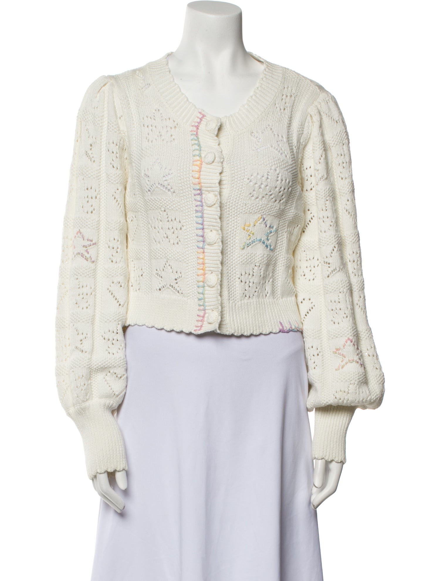 LoveShackFancy Scoop Neck Sweater - White Knitwear, Clothing ...