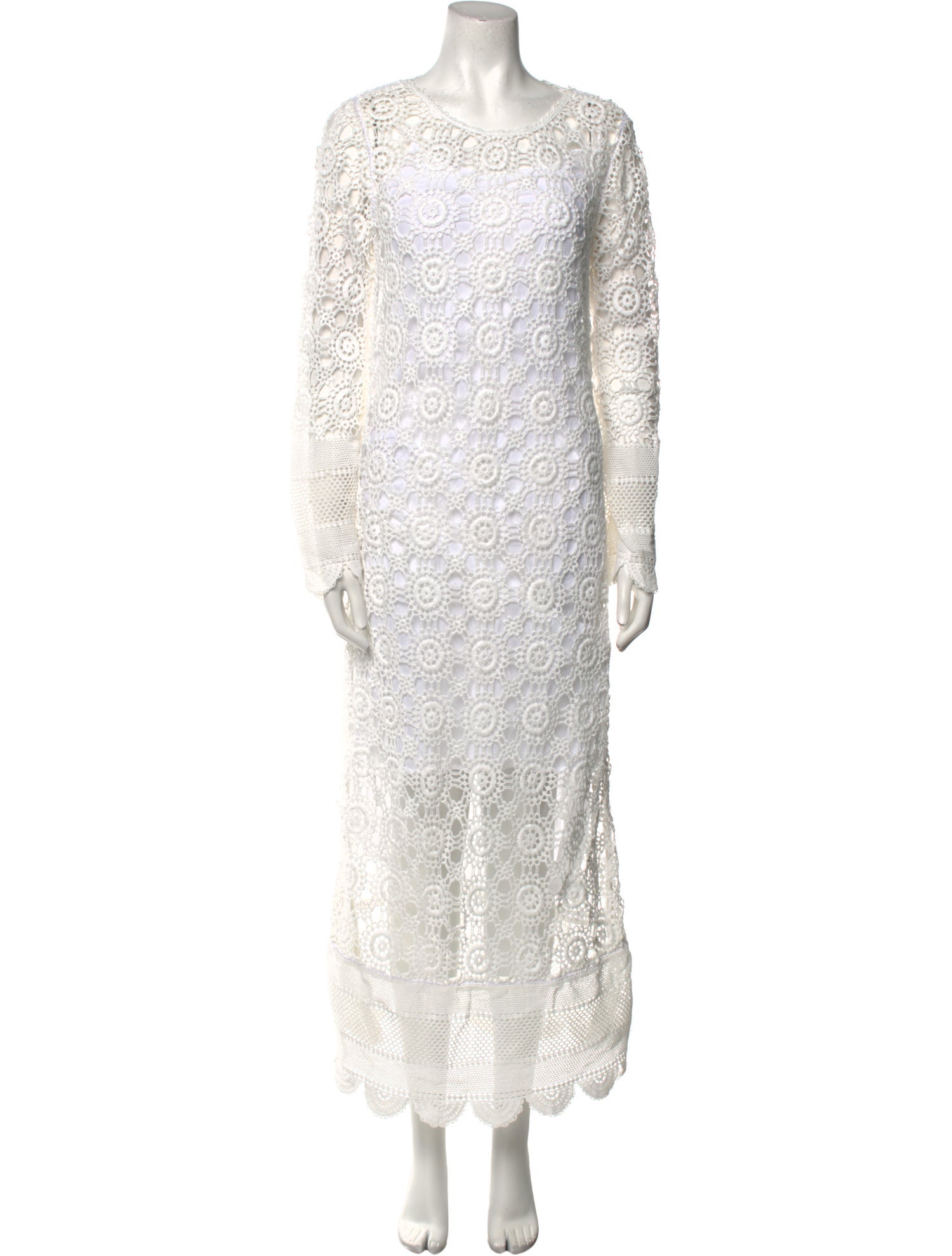 LoveShackFancy Lace Pattern Long Dress - White Dresses, Clothing ...