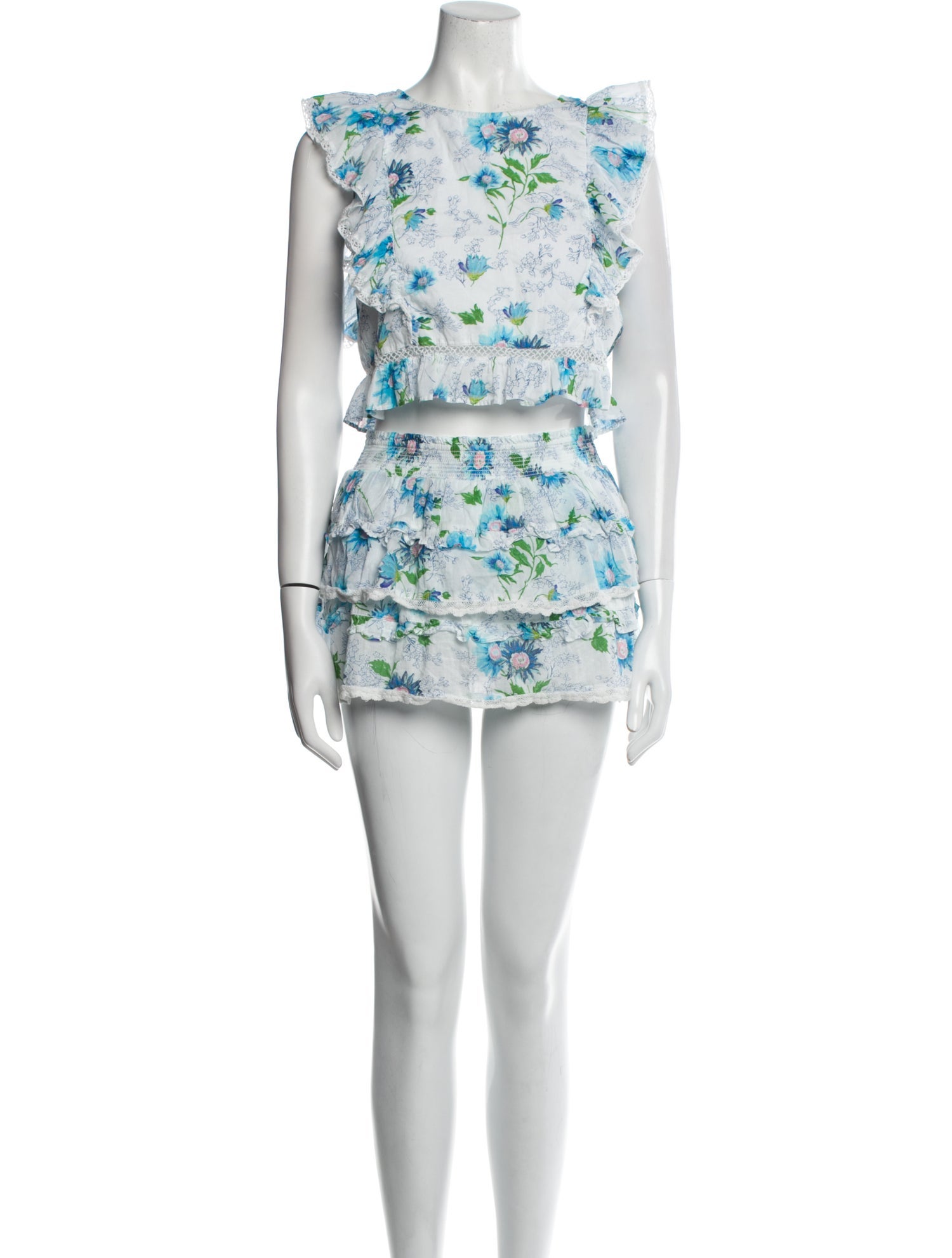 LoveShackFancy Girls Floral Pattern Skirt - White Sizes 7-16, Girls ...