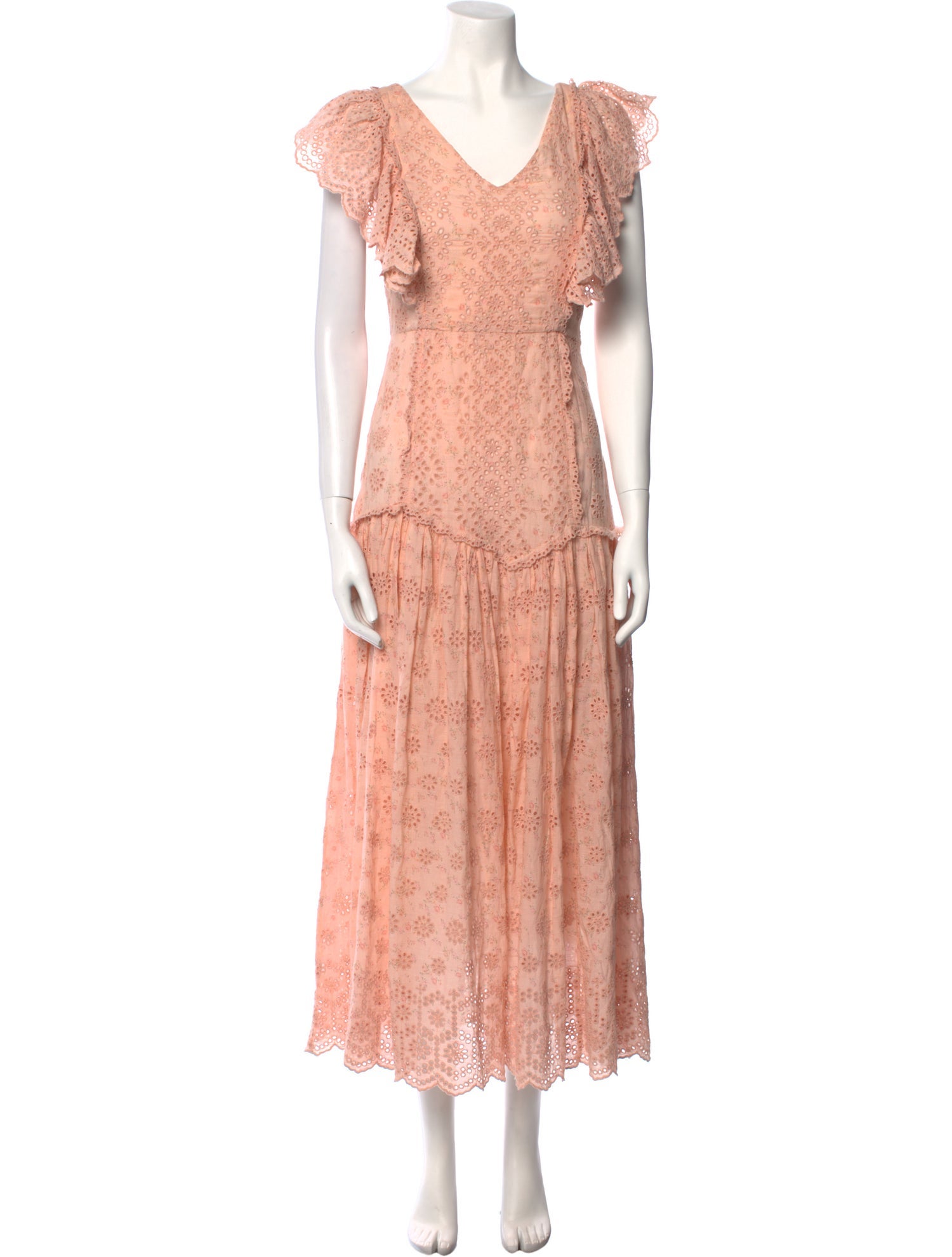 LoveShackFancy Lace Pattern Long Dress - Pink Dresses, Clothing ...