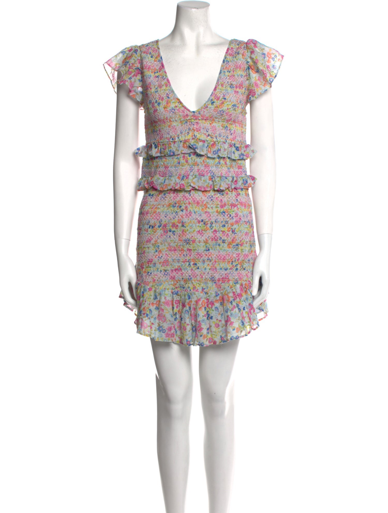 LoveShackFancy Floral Print Mini Dress - Pink Dresses, Clothing ...