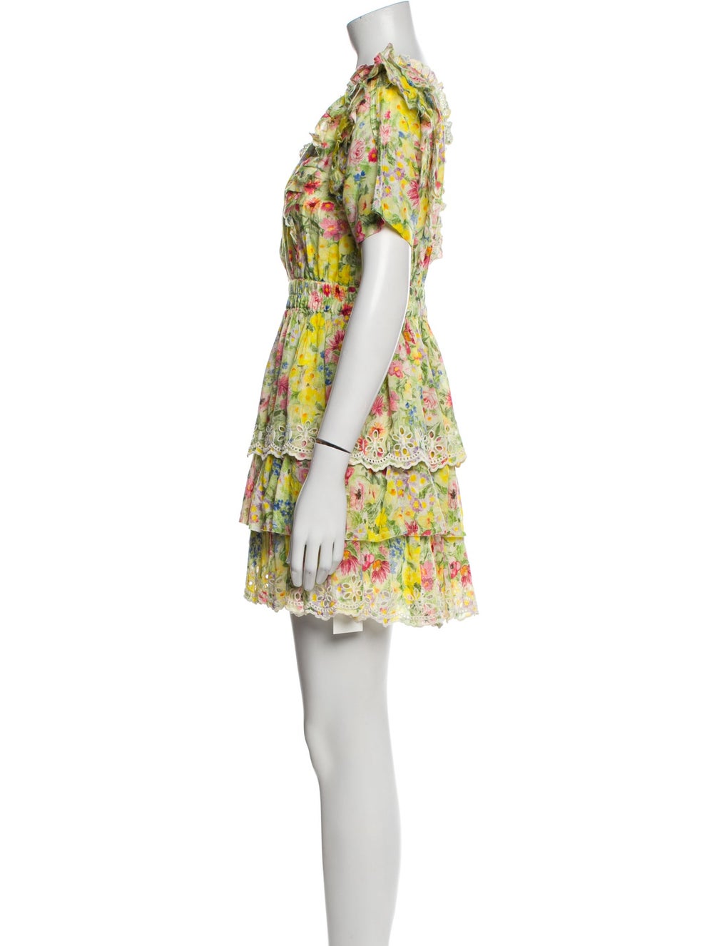 LoveShackFancy Floral Print Mini Dress - Green Dresses, Clothing ...