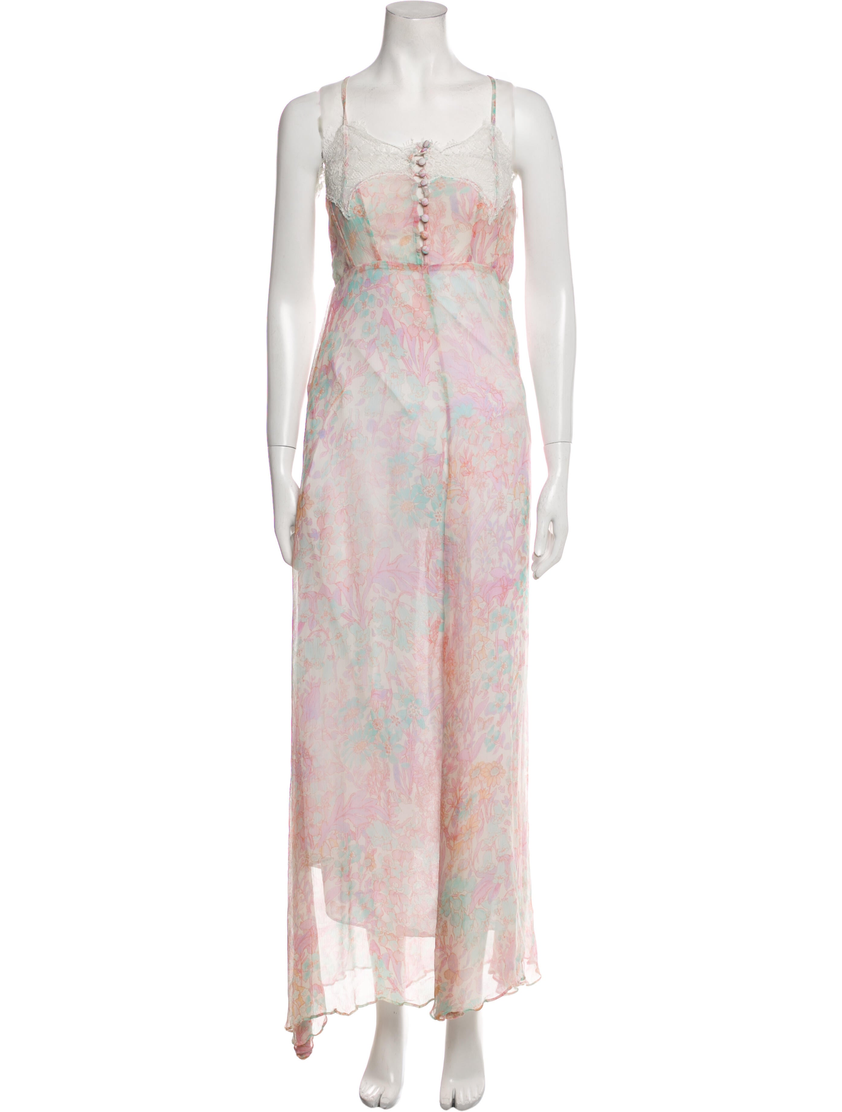 LoveShackFancy Floral Print Long Dress - Pink Dresses, Clothing ...